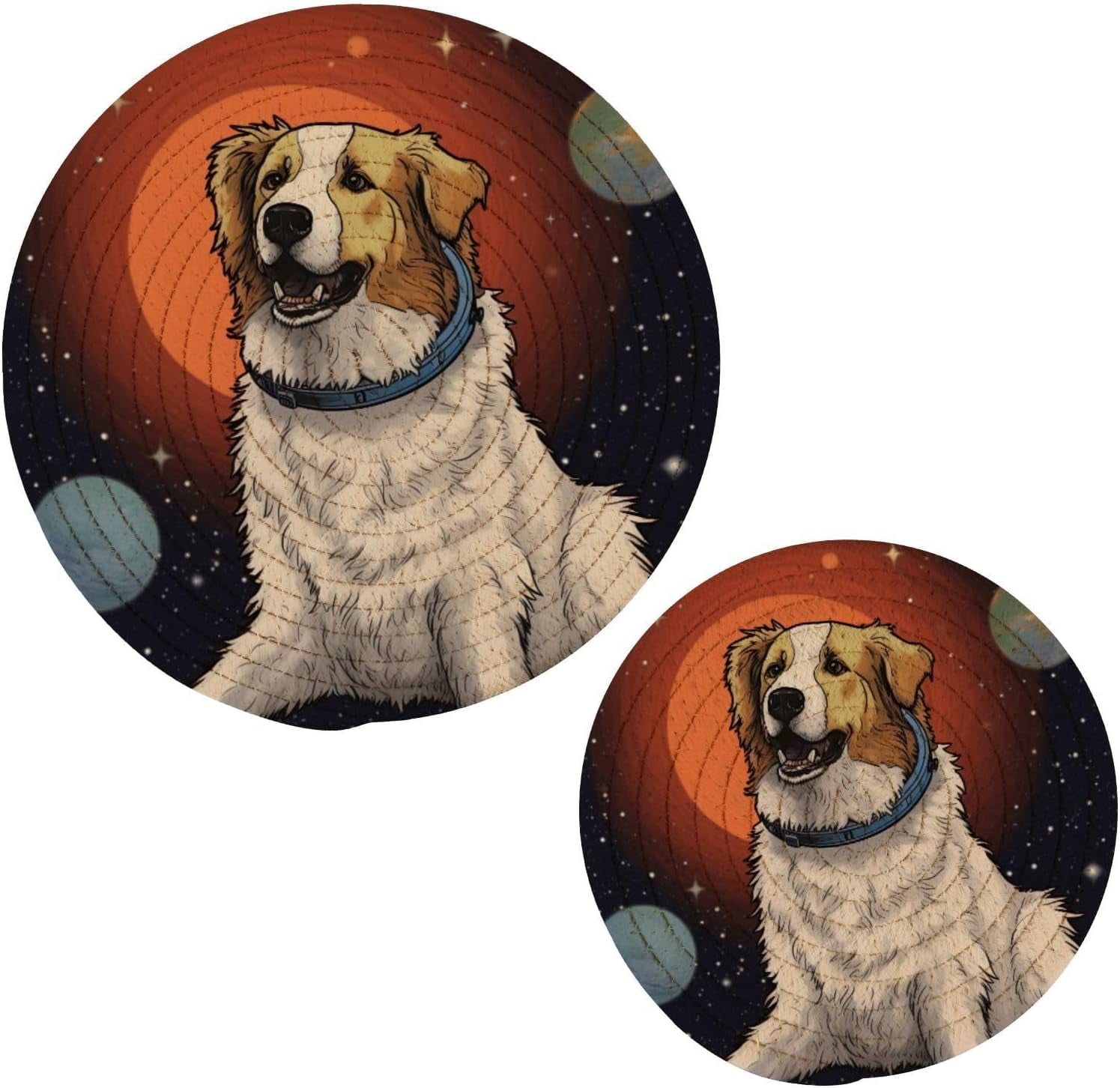 Coolnut Space Dog Trivets Pot Holders Set of 2 Potholders for Kitchens ...