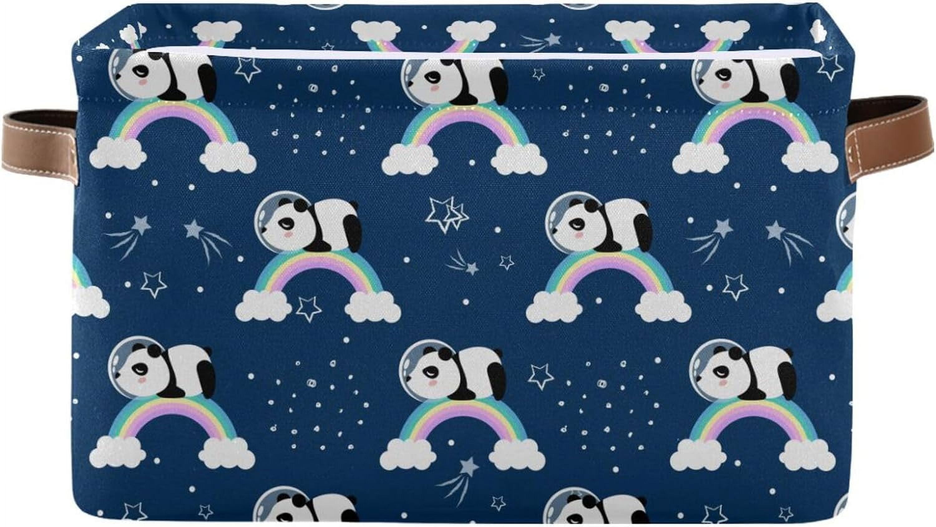 Coolnut Space Rainbow Panda Foldable Canvas Storage Bin, Sturdy Fabric ...