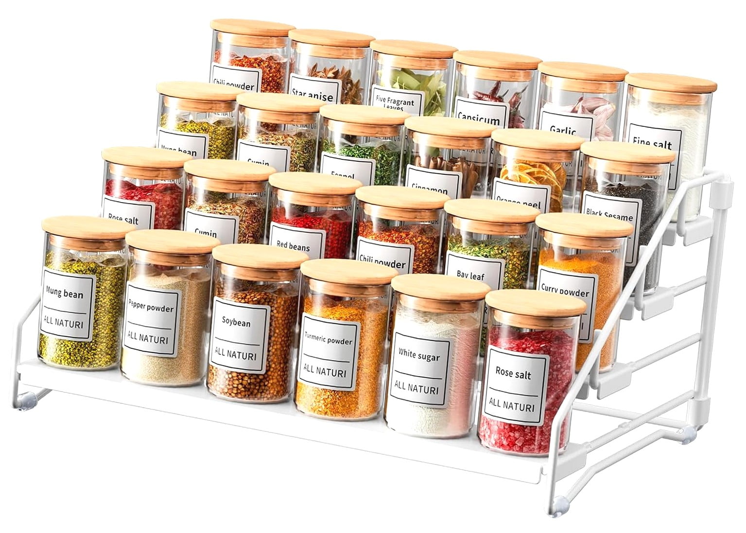 Coolnut Spice Rack Organizer for Cabinet, 4 Tier Spice Organization for ...