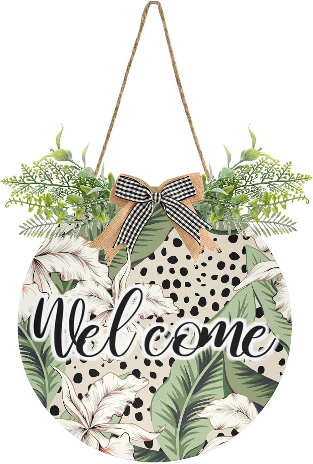 Coolnut Spot Flower Front Door Round, Hanging Welcome Sign, Front Door ...