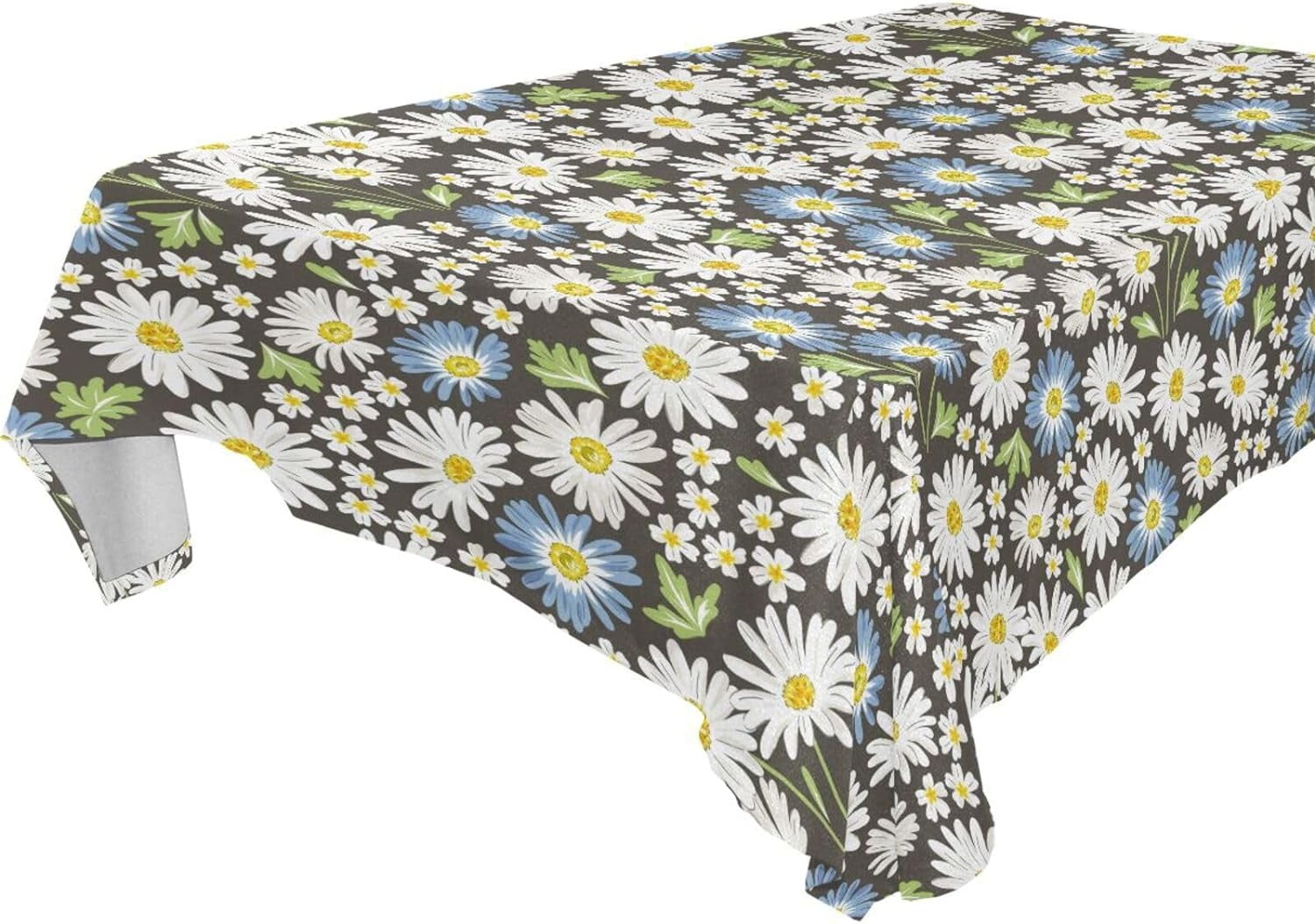 Coolnut Spring Daisy Flower Fabric Rectangle Tablecloth - Waterproof ...