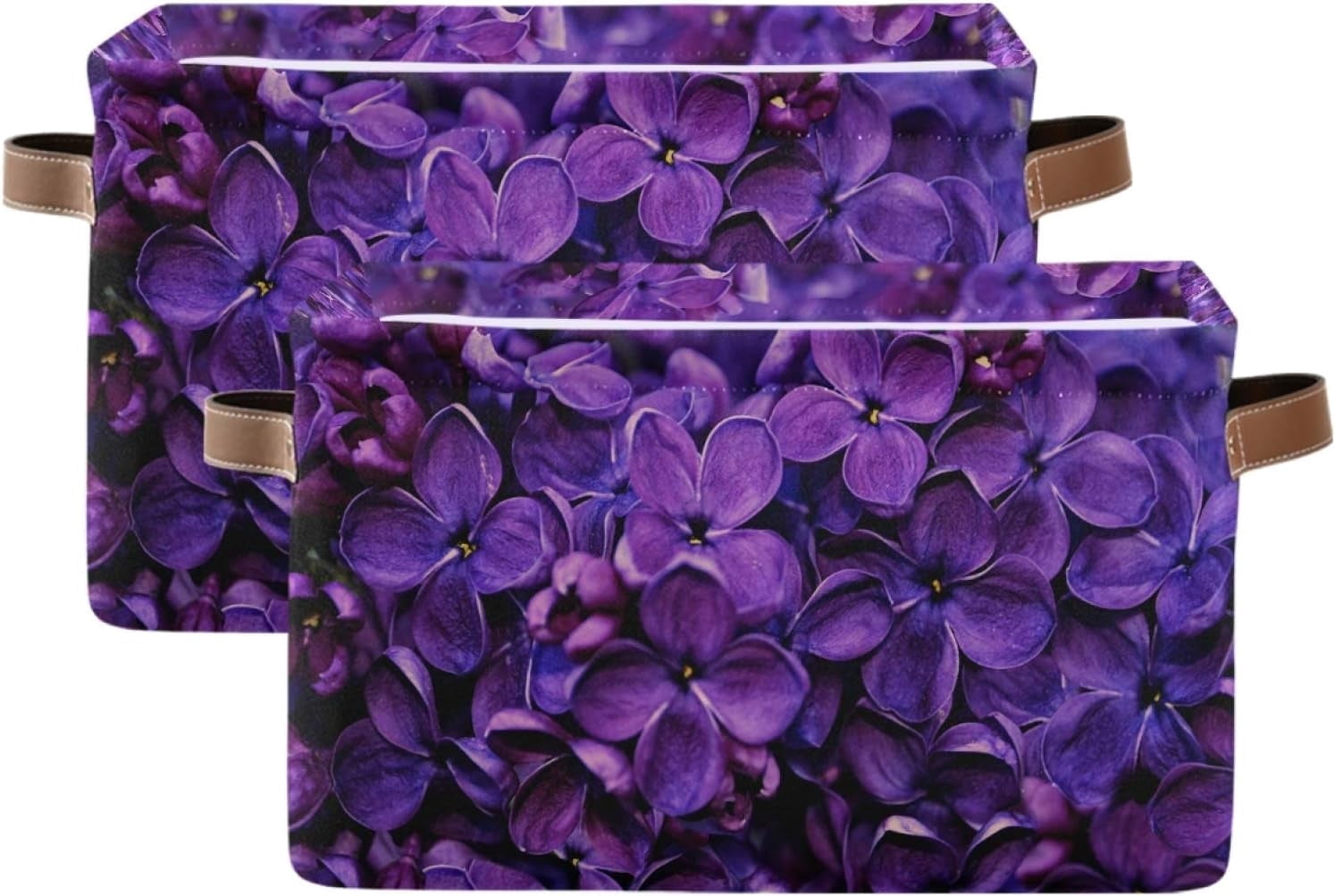 Coolnut Spring Lilac Purple Floral Large Storage Basket, Foldable ...