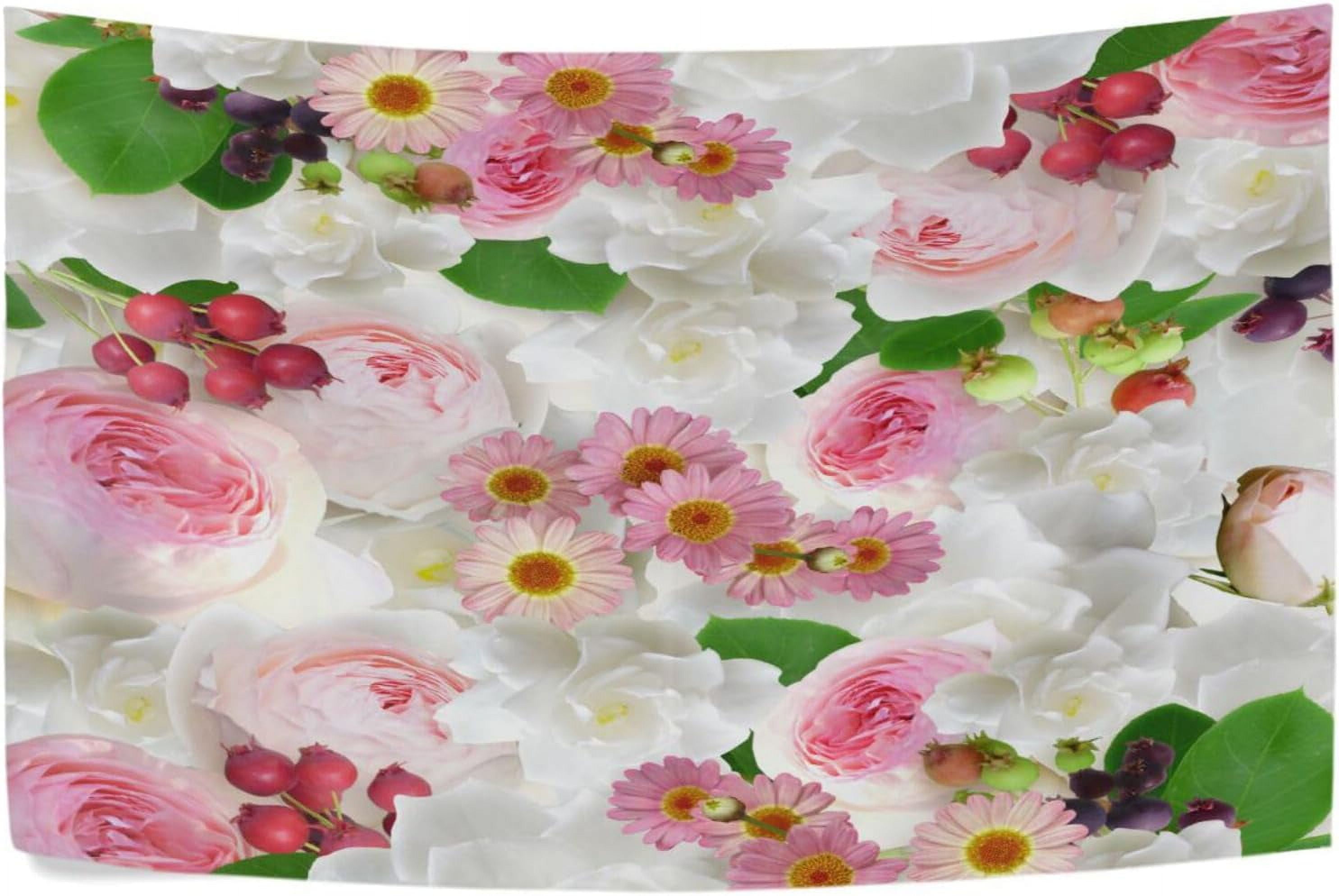 Coolnut Spring Roses & Daisy Tapestry Aesthetic Tapestry Wall Hanging ...