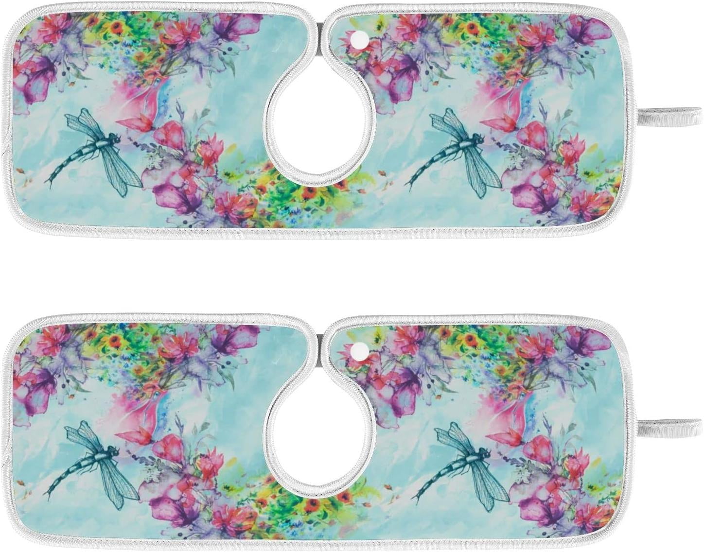 Coolnut Spring Summer Dragonfly Floral 2PCS Faucet Absorbent Mat ...