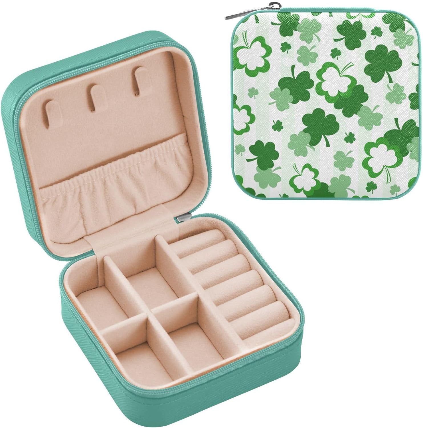 Coolnut St Compact Leather Jewelry Box - Mini Travel Jewelry Case ...