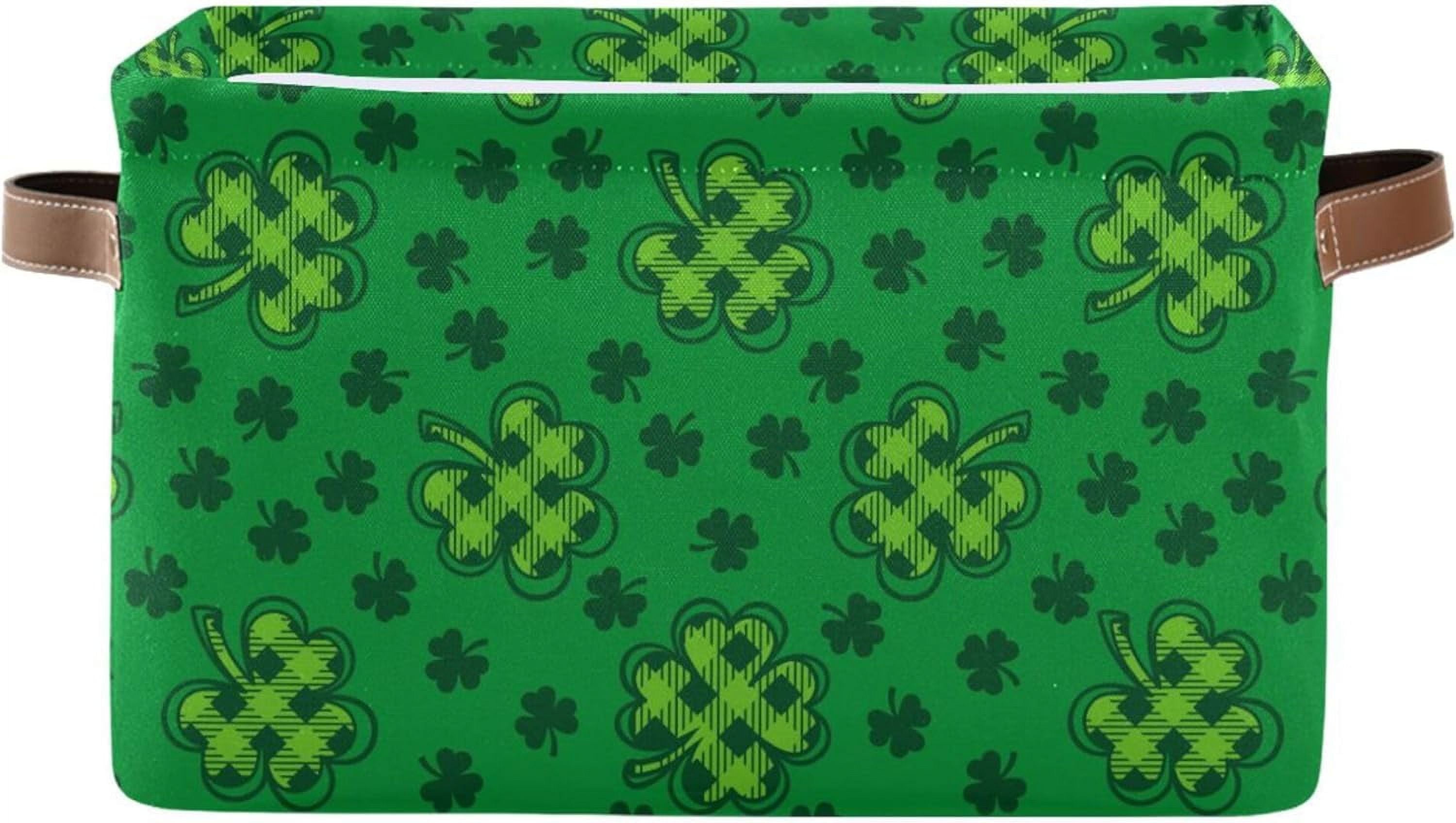 Coolnut St Patrick Day Clover Storage Basket Foldable Storage Bin ...