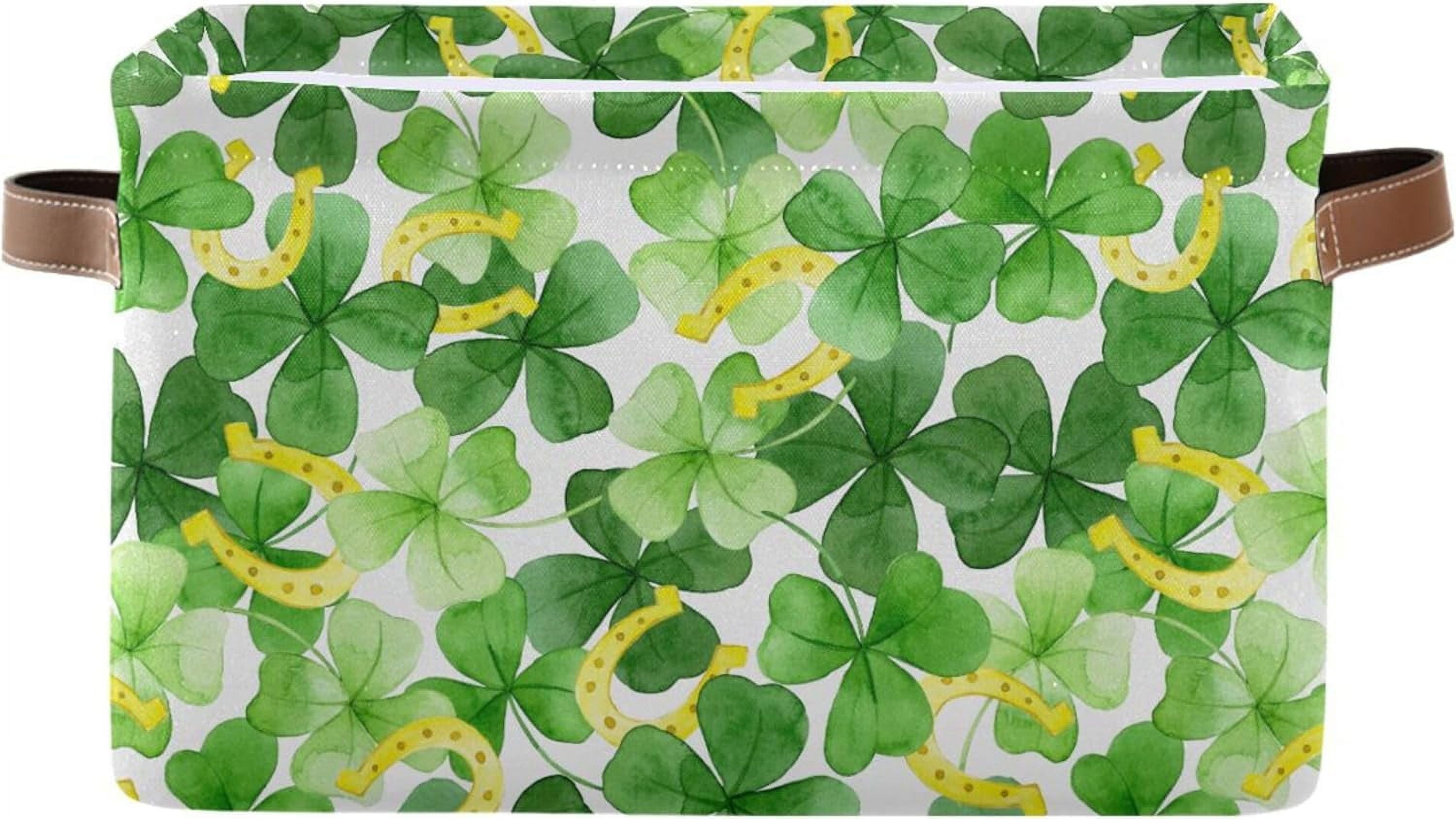 Coolnut St Patrick Day Clover Storage Basket Foldable Storage Bin ...