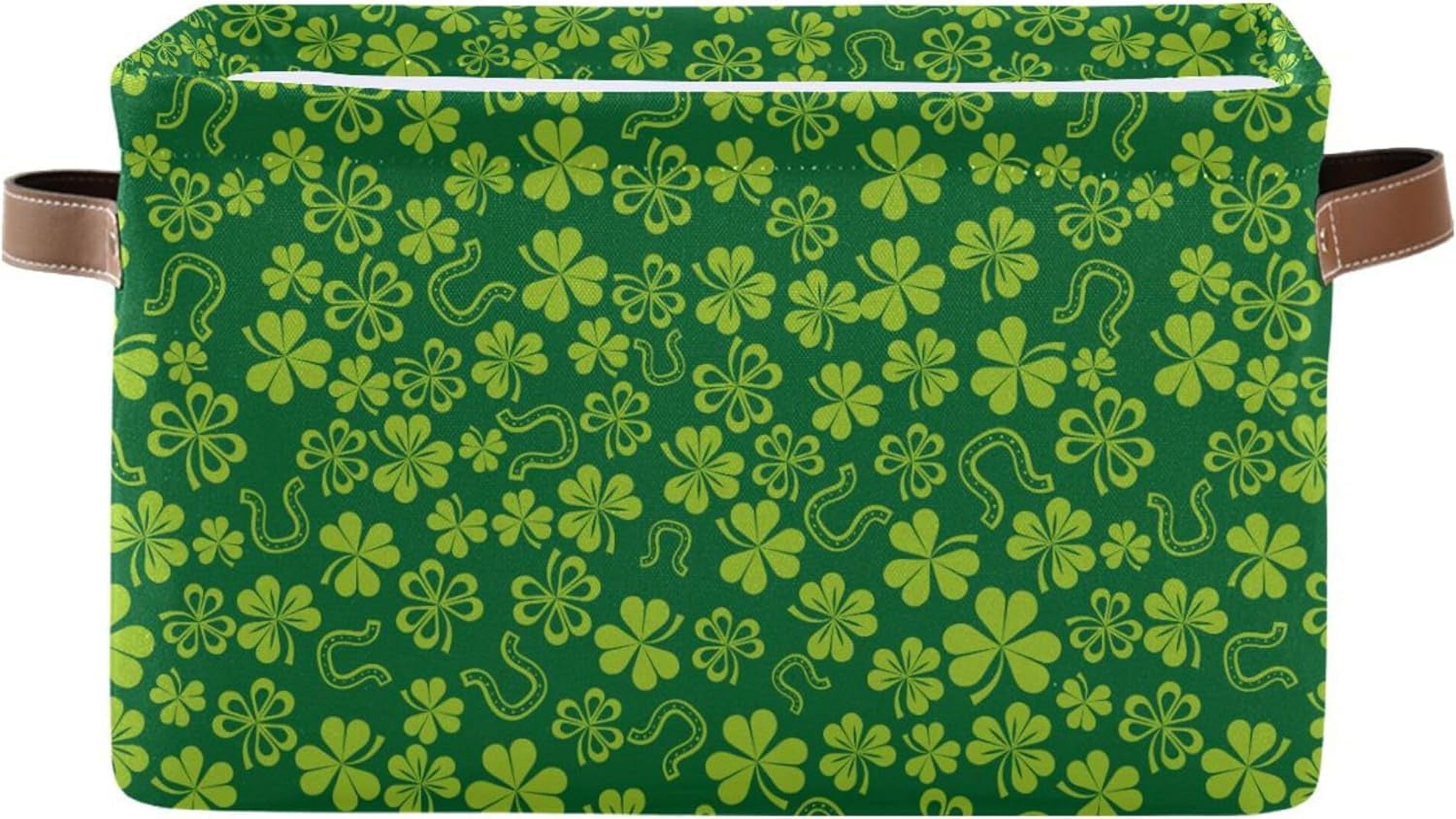 Coolnut St Patrick Day Clover Storage Basket Foldable Storage Bin ...