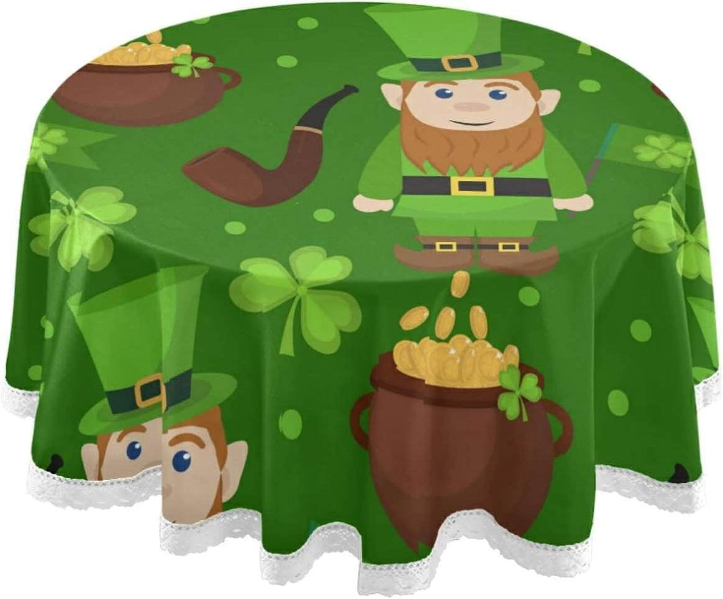 Coolnut St.Patrick's Day Round Tablecloth, St. Patrick's Day Shamrock ...