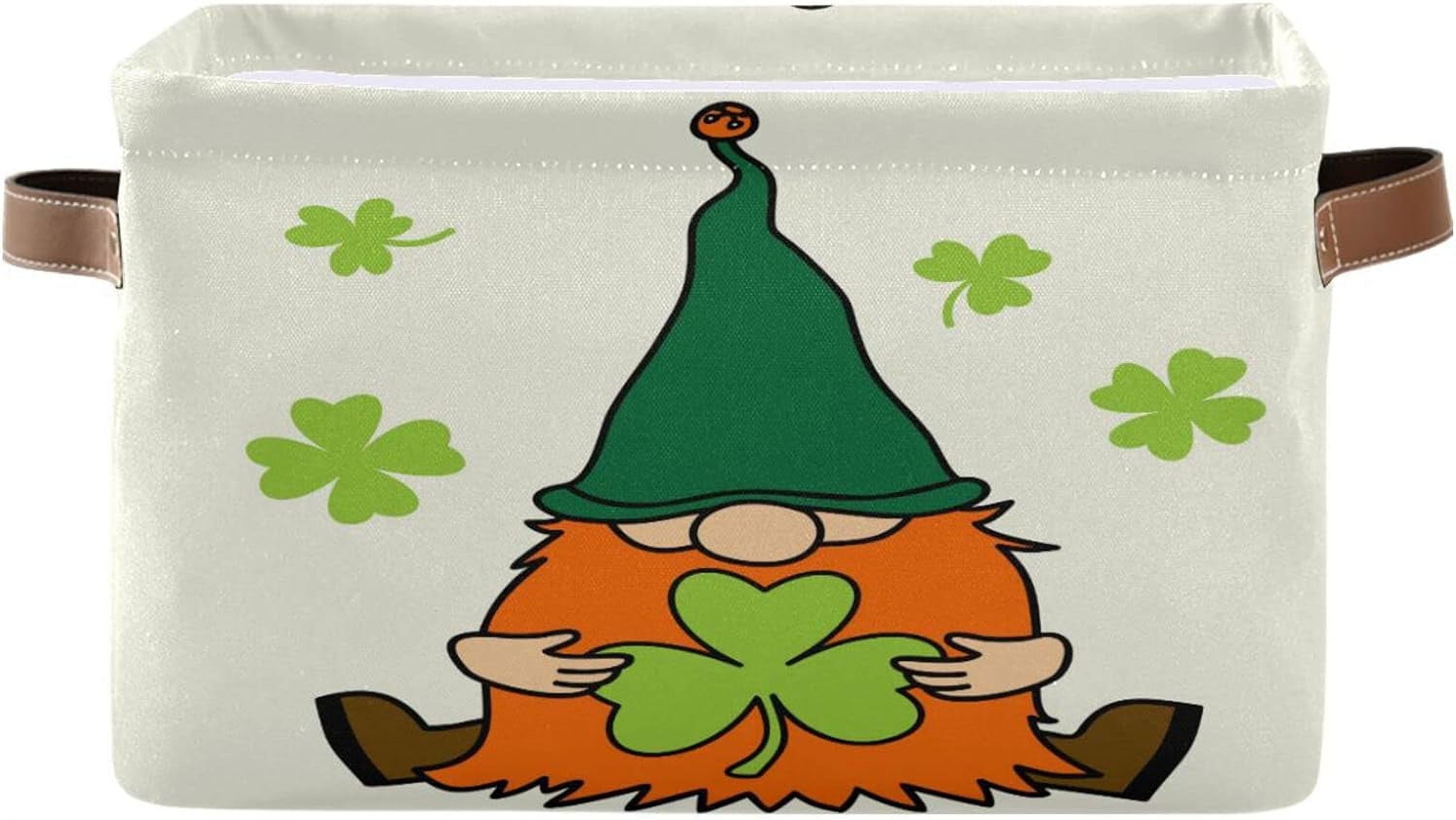 Coolnut St.patrick's Day Cartoon Gnome Large Square Storage Basket Bin ...