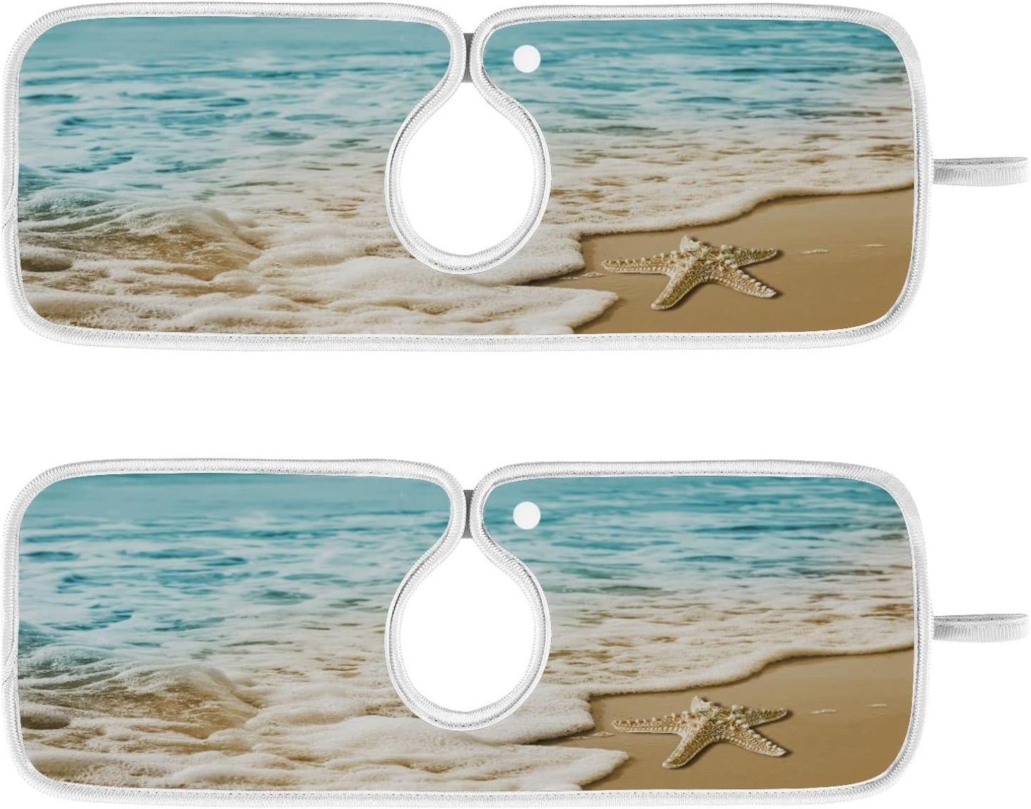 Coolnut Starfish Ocean Wave Sink Splash Guard for Faucet 2 Packs Faucet ...