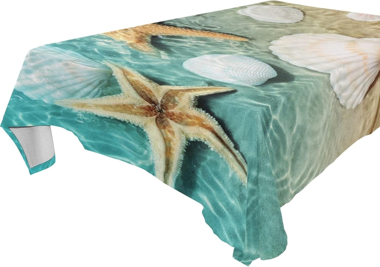 Coolnut Starfish Shell Summer Beach Tablecloth Durable Rectangle ...