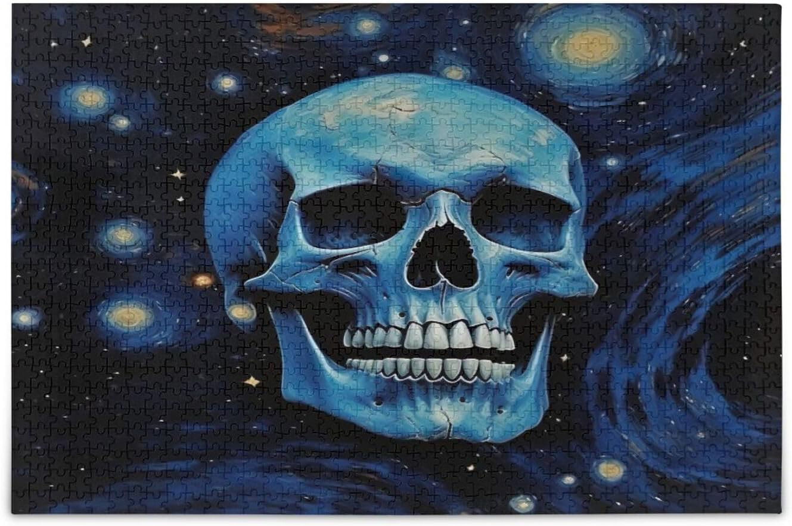 Coolnut Starry Skull Blue Puzzle 1000 Pieces - Wooden Jigsaw Puzzles ...