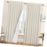 Coolnut Stone 100% Linen Curtains, 84 Inch Linen Textured Living Room ...