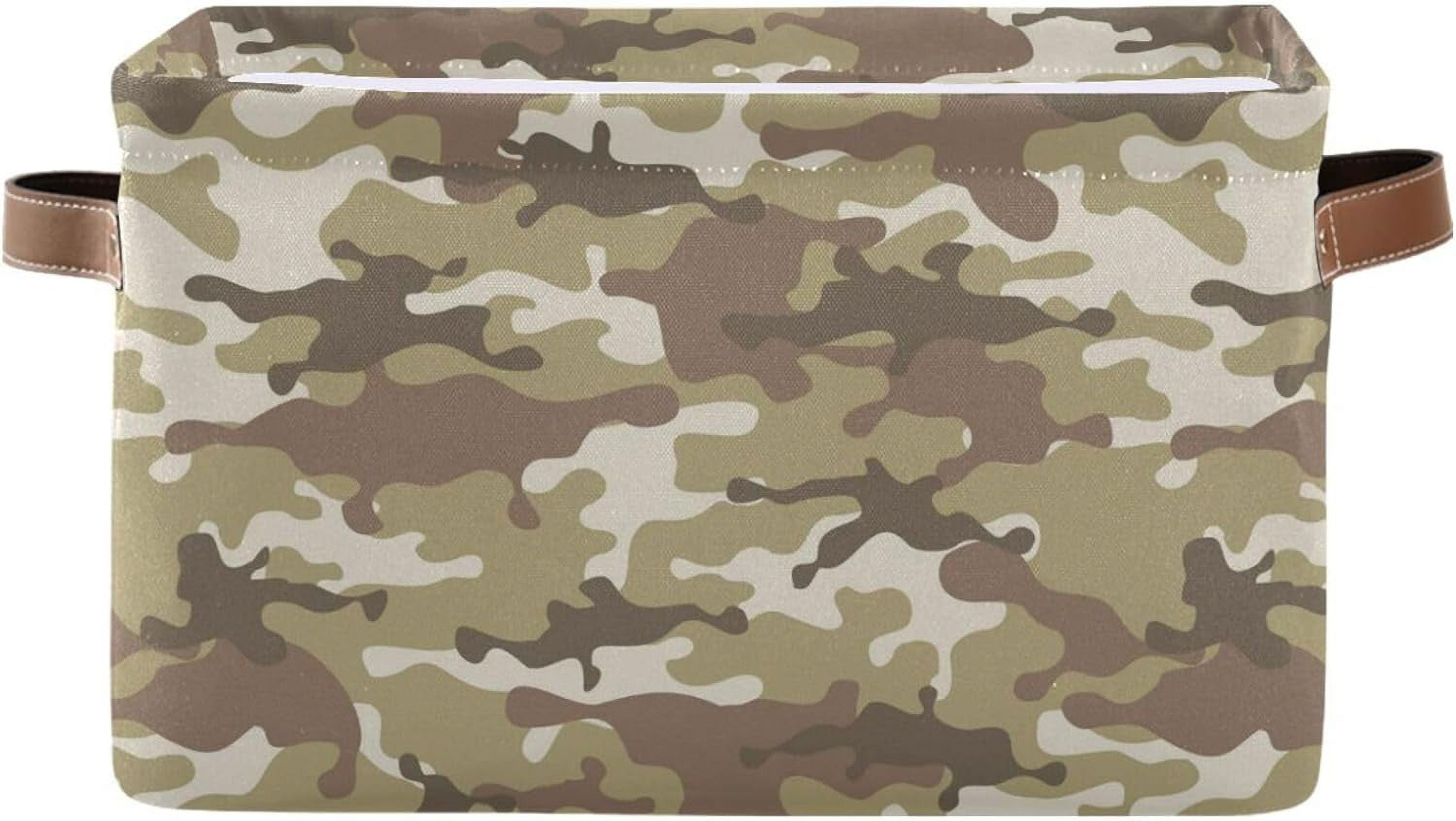 Coolnut Storage Basket Brown Military Camouflage Storage Bin with ...