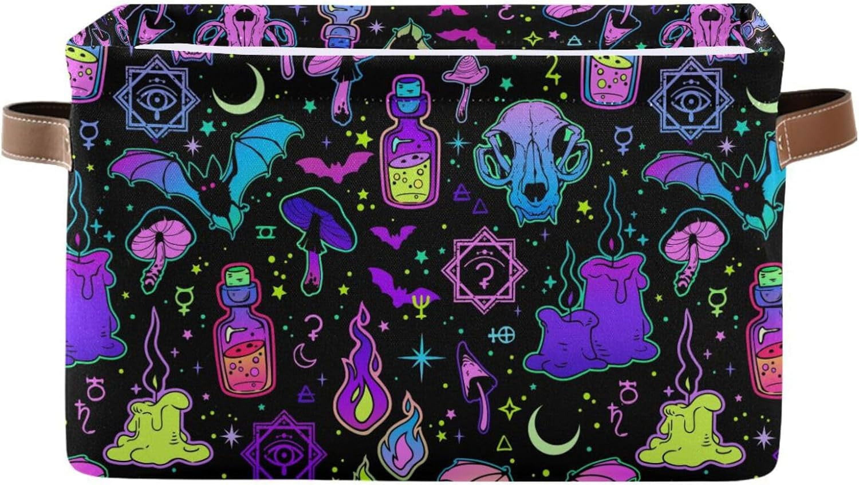 Coolnut Storage Basket Halloween Magic Print Storage Bin with Handle ...