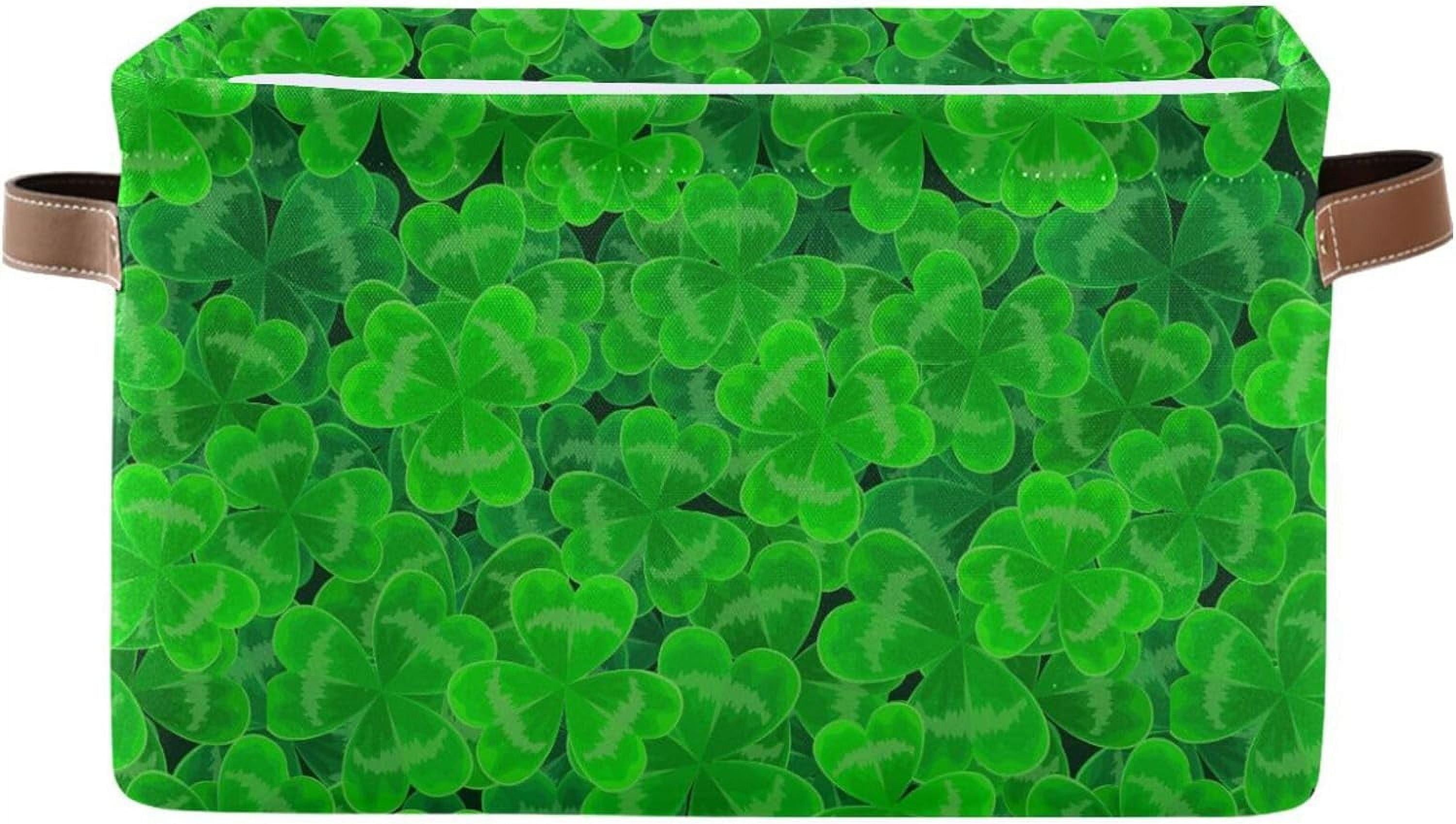 Coolnut Storage Basket Plant Clover Storage Bin with Handle , Large ...