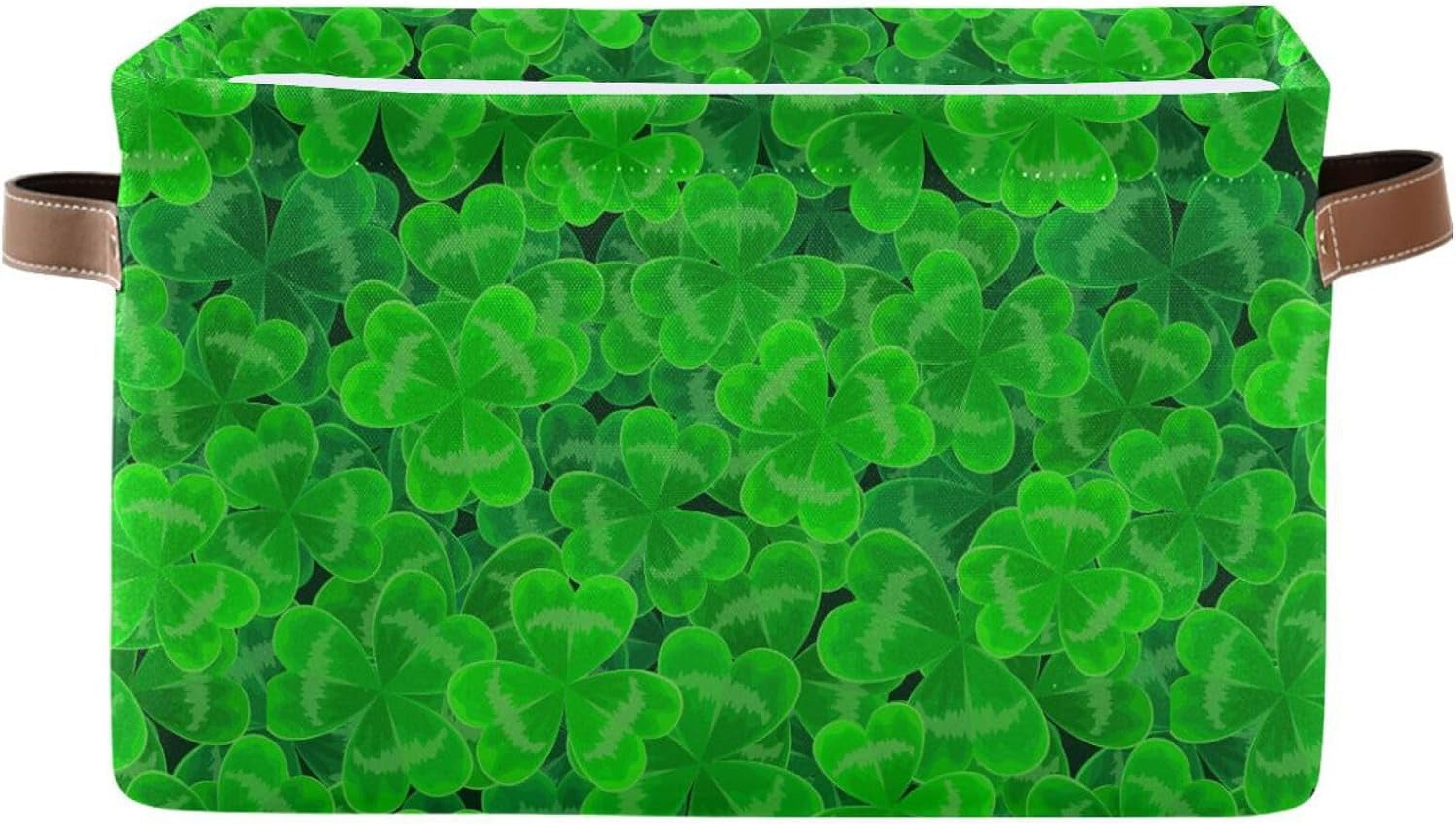 Coolnut Storage Basket Plant Clover Storage Bin with Handle , Large ...