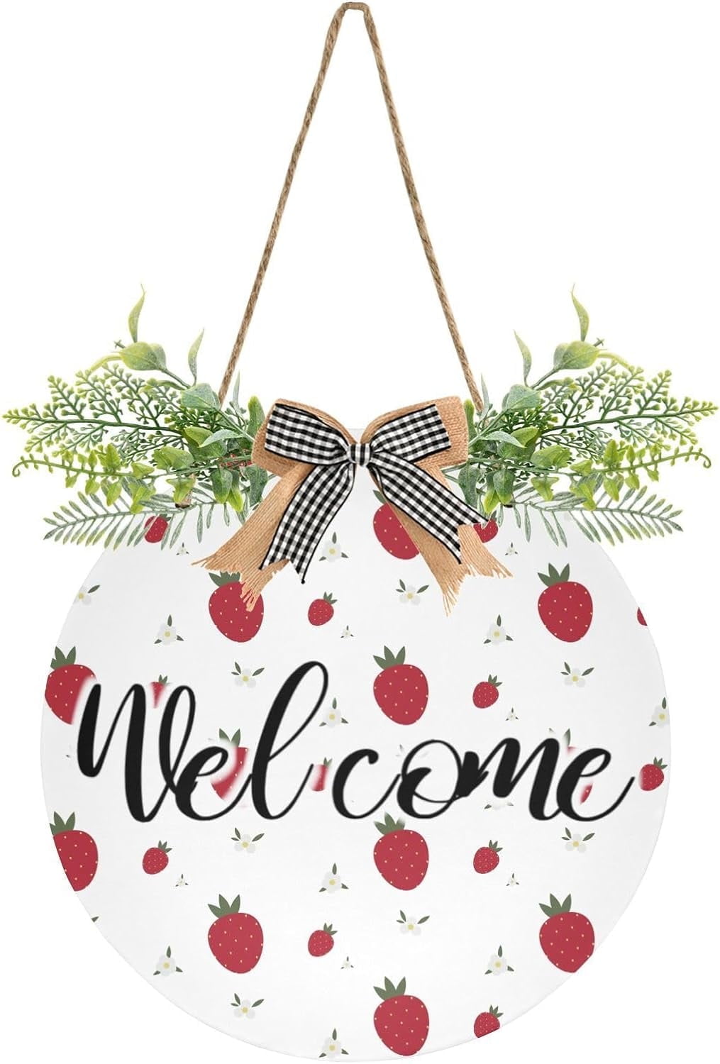 Coolnut Strawberries Front Door Round, Hanging Welcome Sign, Front Door ...