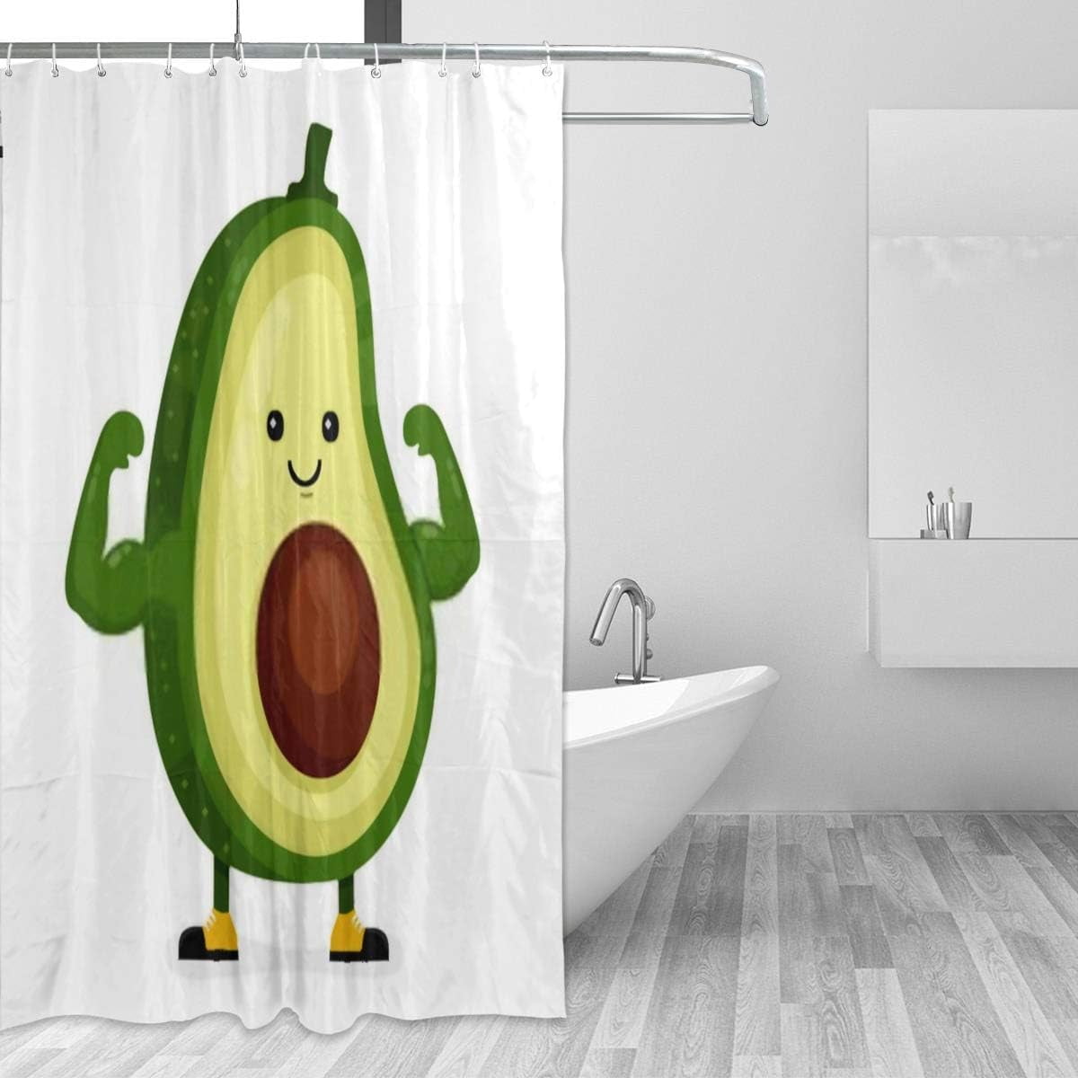 Coolnut Strong Smiling Avocado Bath Shower Curtain Liners 72"x72", 100% ...