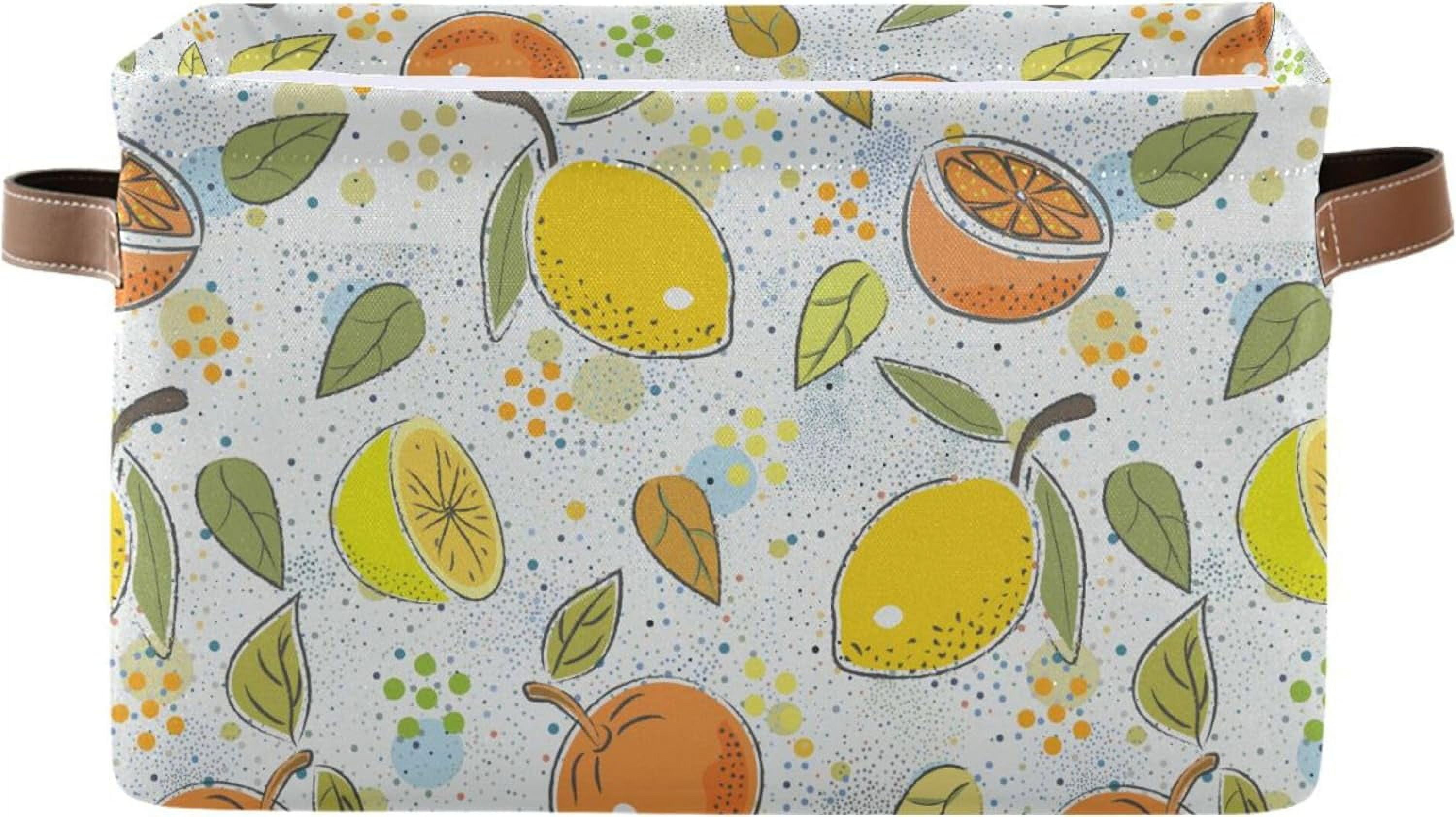 Coolnut Style Lemon Storage Basket Foldable Storage Bin, Canvas ...