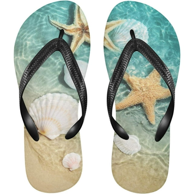 Coolnut Summer Beach Starfish and Seashell Flip Flop Sandal Men's and ...