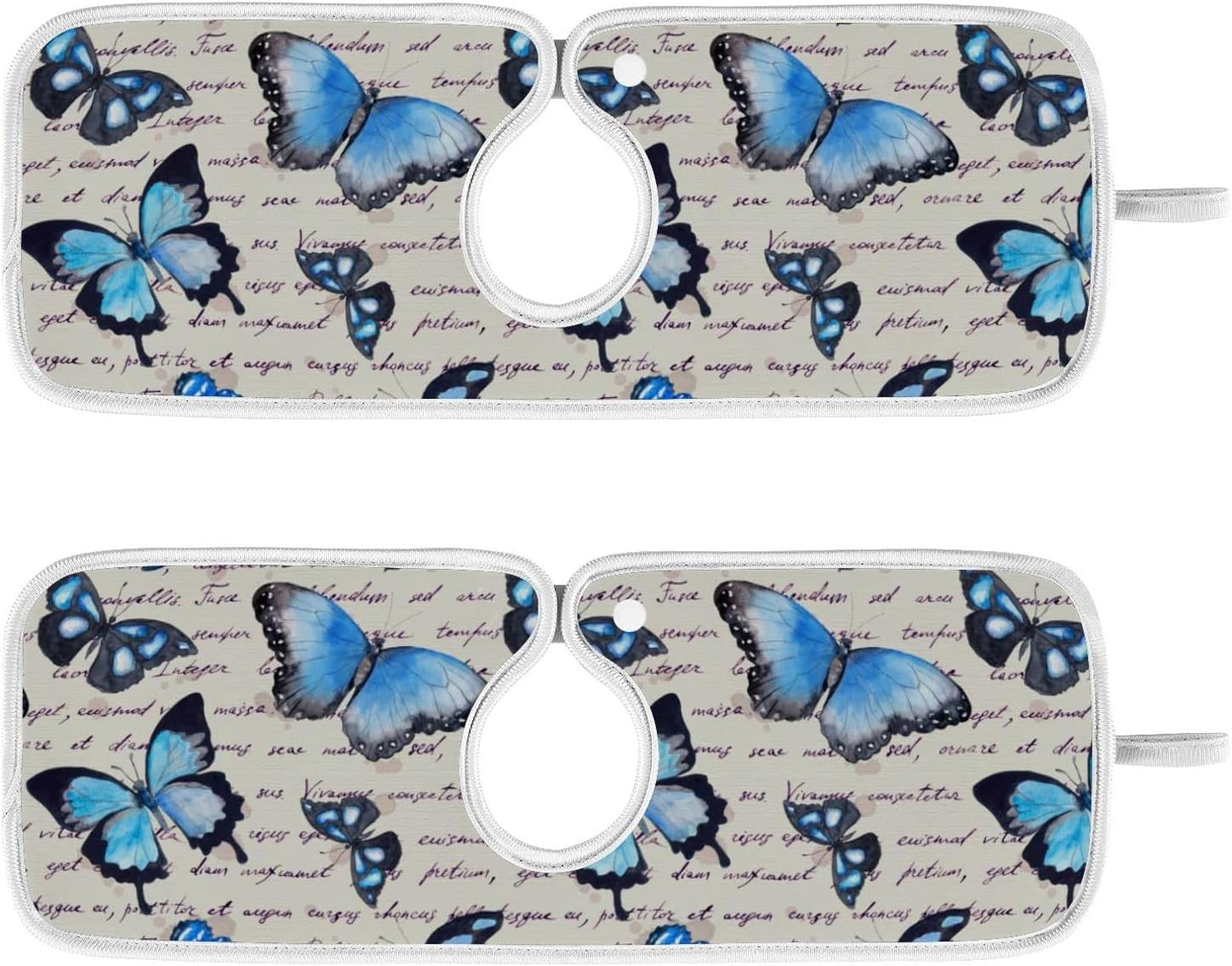 Coolnut Summer Blue Butterfly Sink Splash Guard for Faucet 2 Packs ...