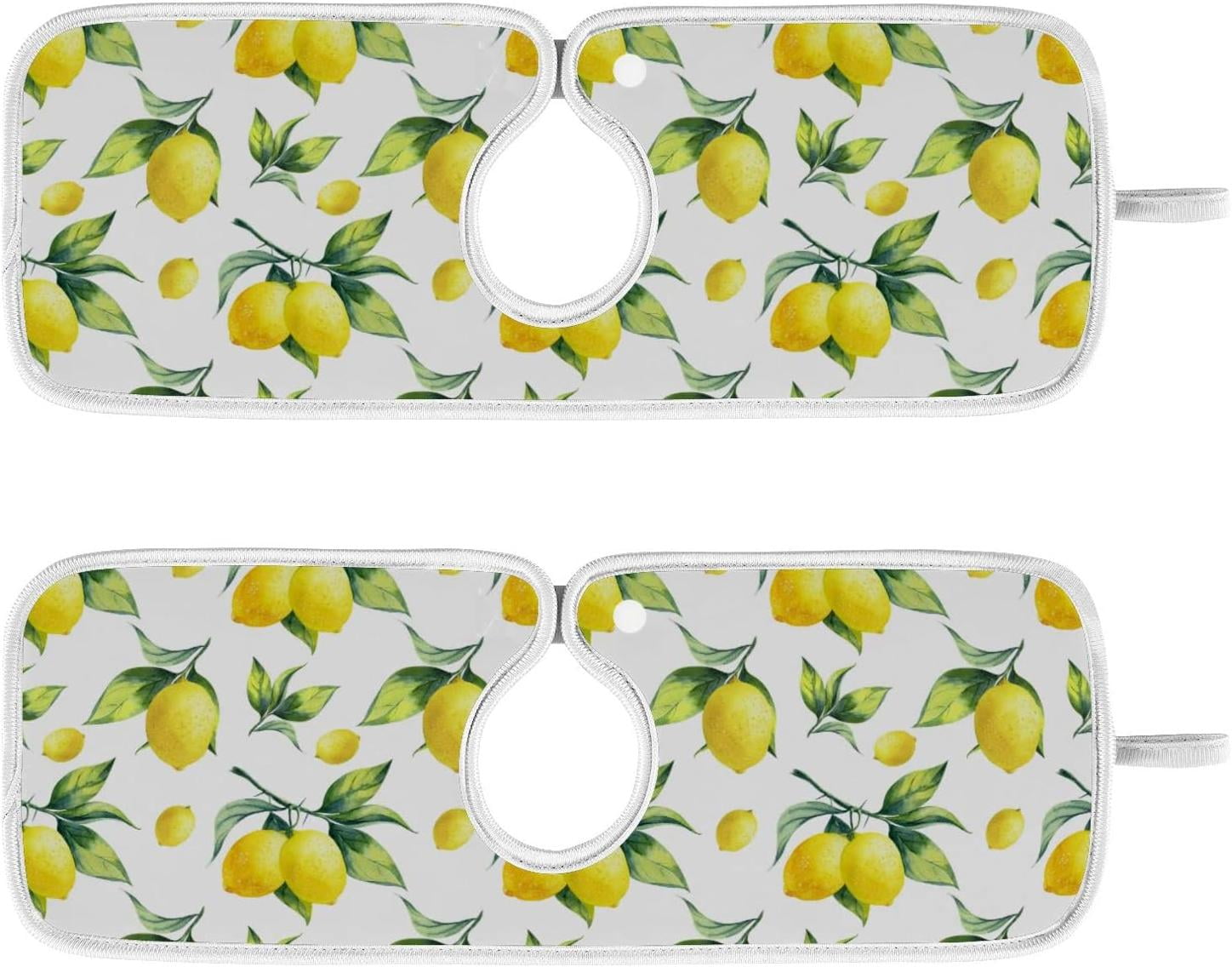 Coolnut Summer Lemon Splash Guard for Faucet 2 Packs Faucet Absorbent ...