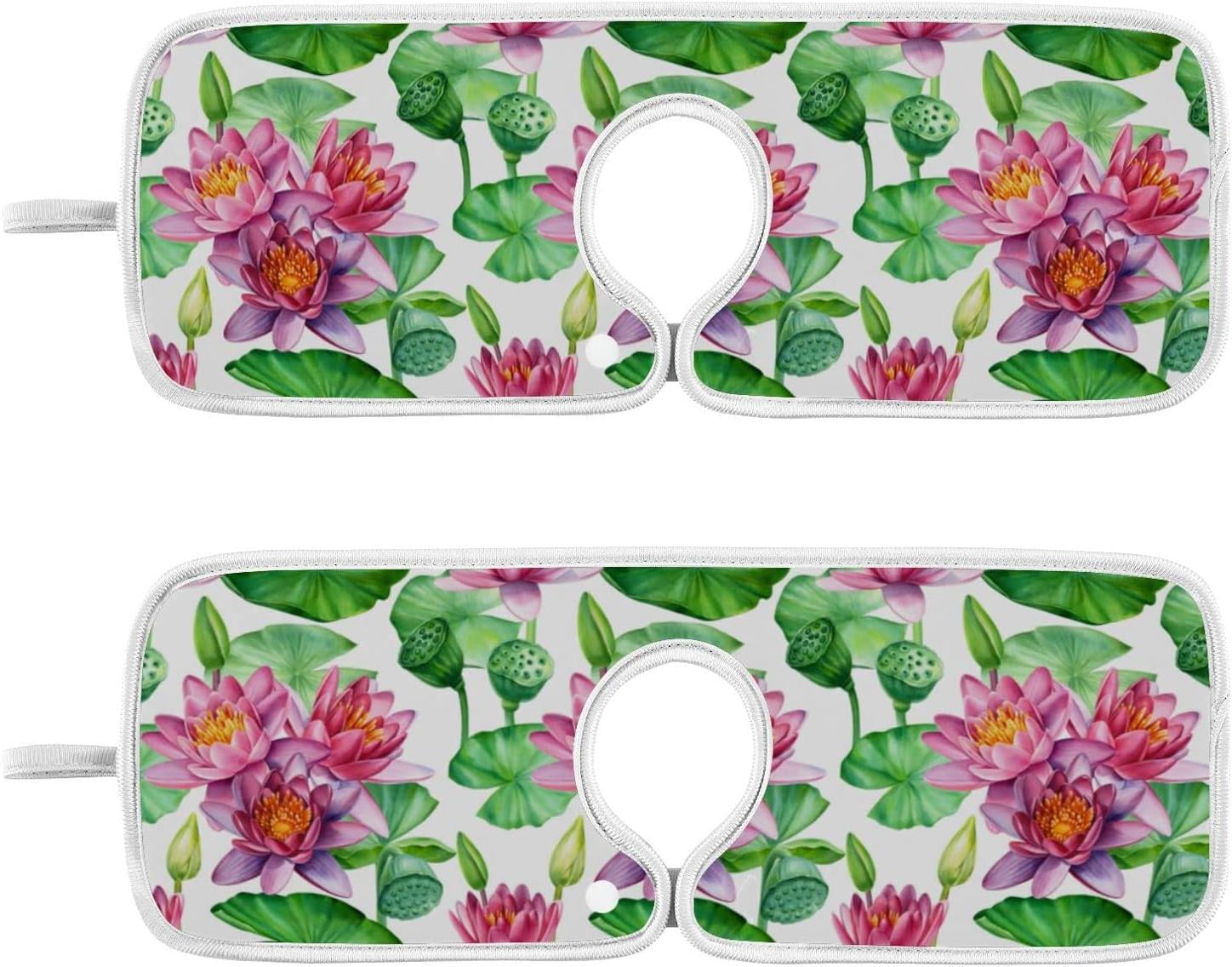 Coolnut Summer Lotus Pink Sink Splash Guard for Faucet 2 Packs Faucet ...