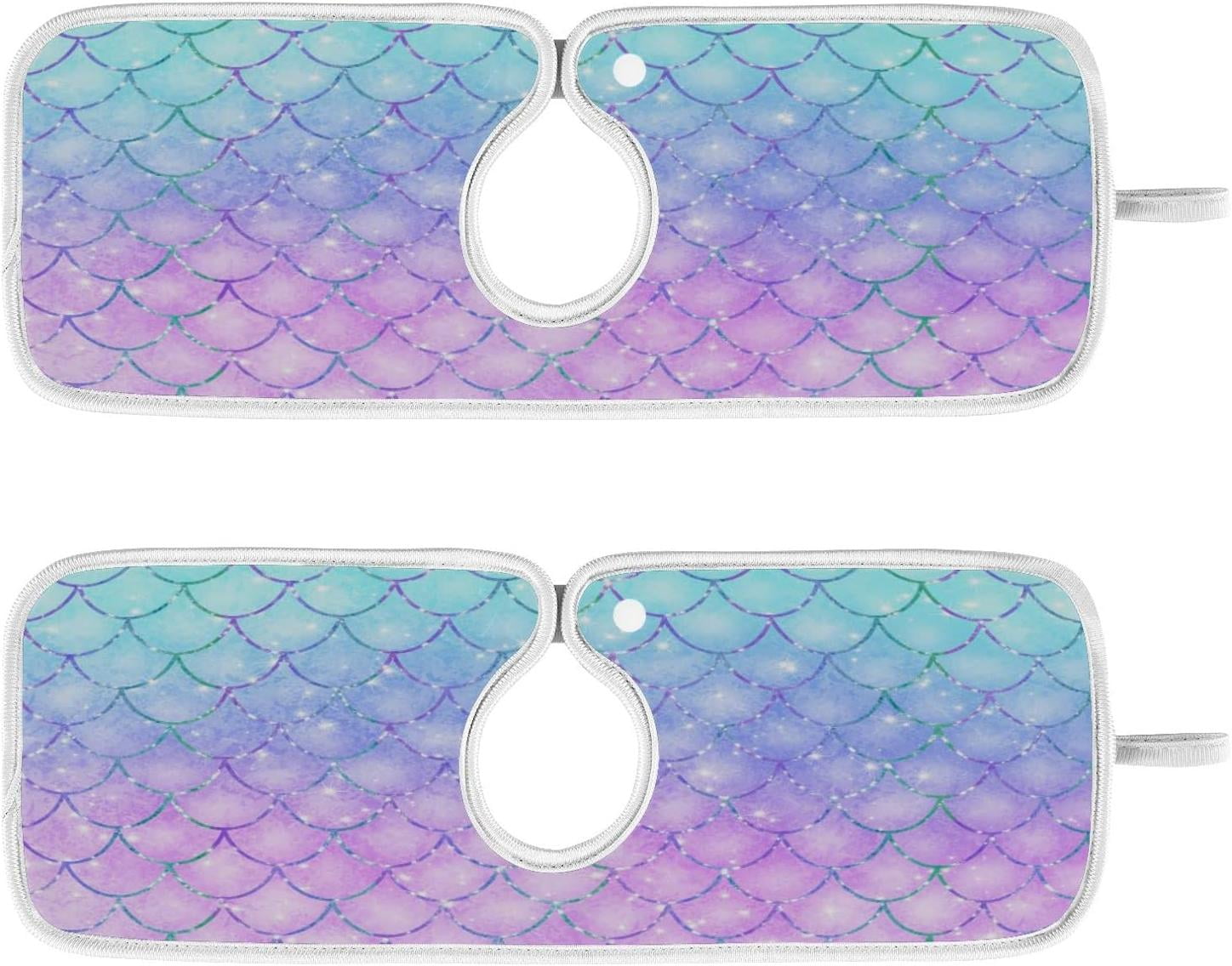 Coolnut Summer Mermaid Sink Splash Guard for Faucet 2 Packs Faucet ...