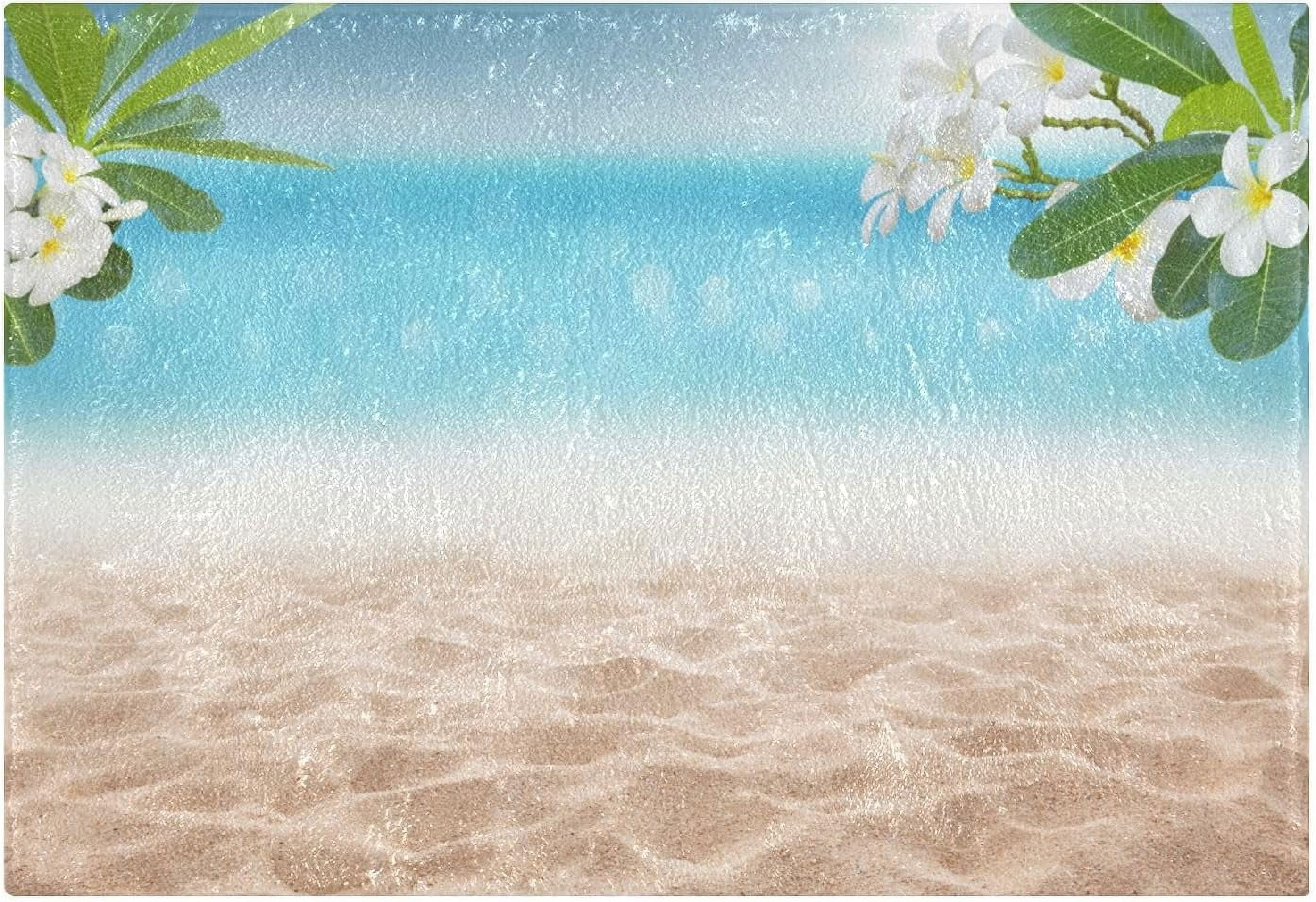 Coolnut Summer Sandy Beach Bathroom Rug Rectangular Bath Mat Non Slip ...