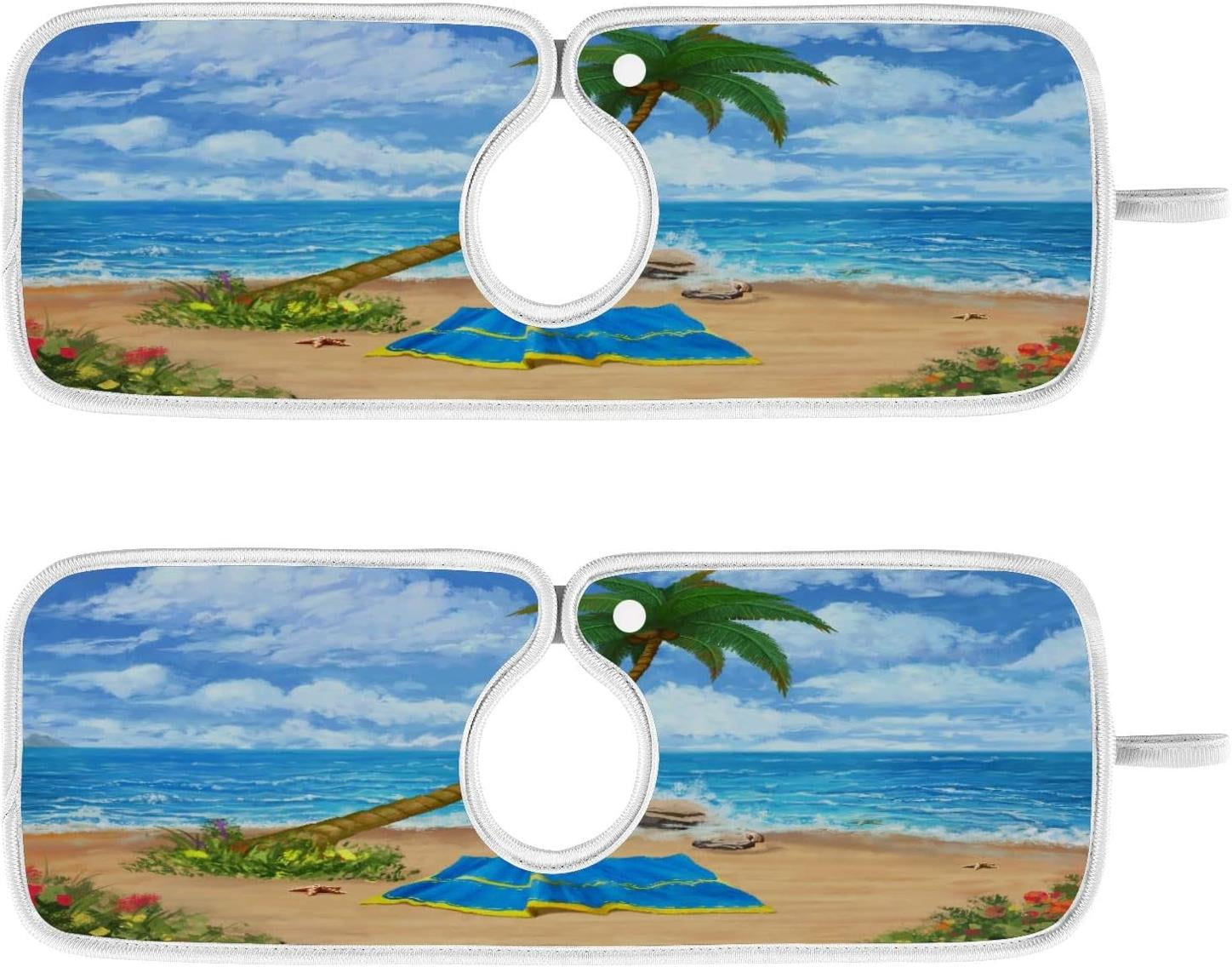 Coolnut Summer Sandy Beach Sink Splash Guard for Faucet 2 Packs Faucet ...