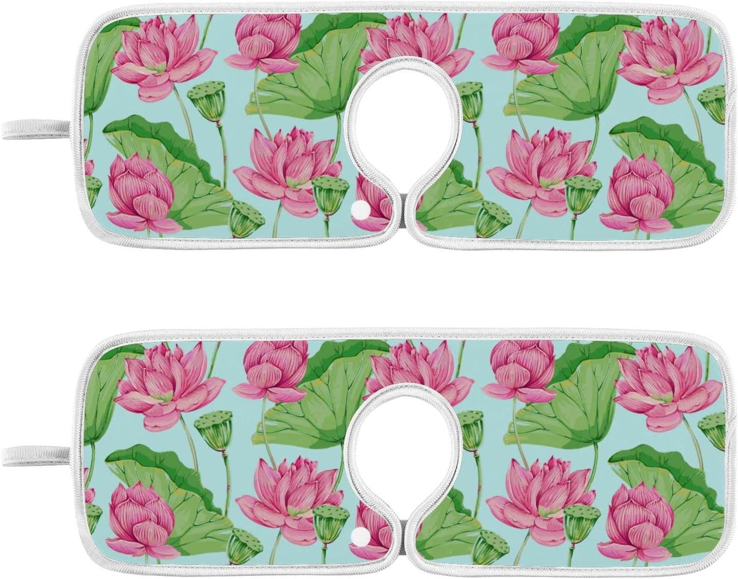 Coolnut Summer Tropical Pink Lotus Sink Splash Guard for Faucet 2 Packs ...
