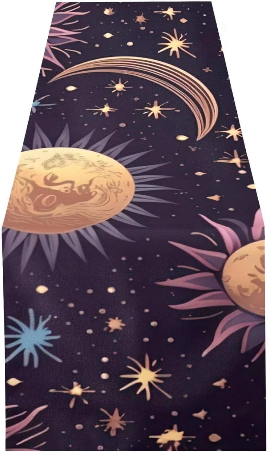 Coolnut Sun and Moon Patterns Table Runner 18x72in,Coffee Table Runners ...