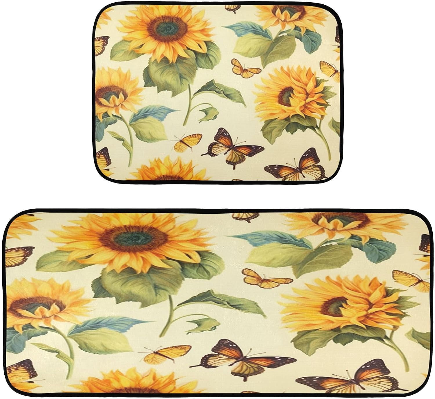 Coolnut Sunflower Butterfly Anti Fatigue Mats for Kitchen Floor,Set of ...