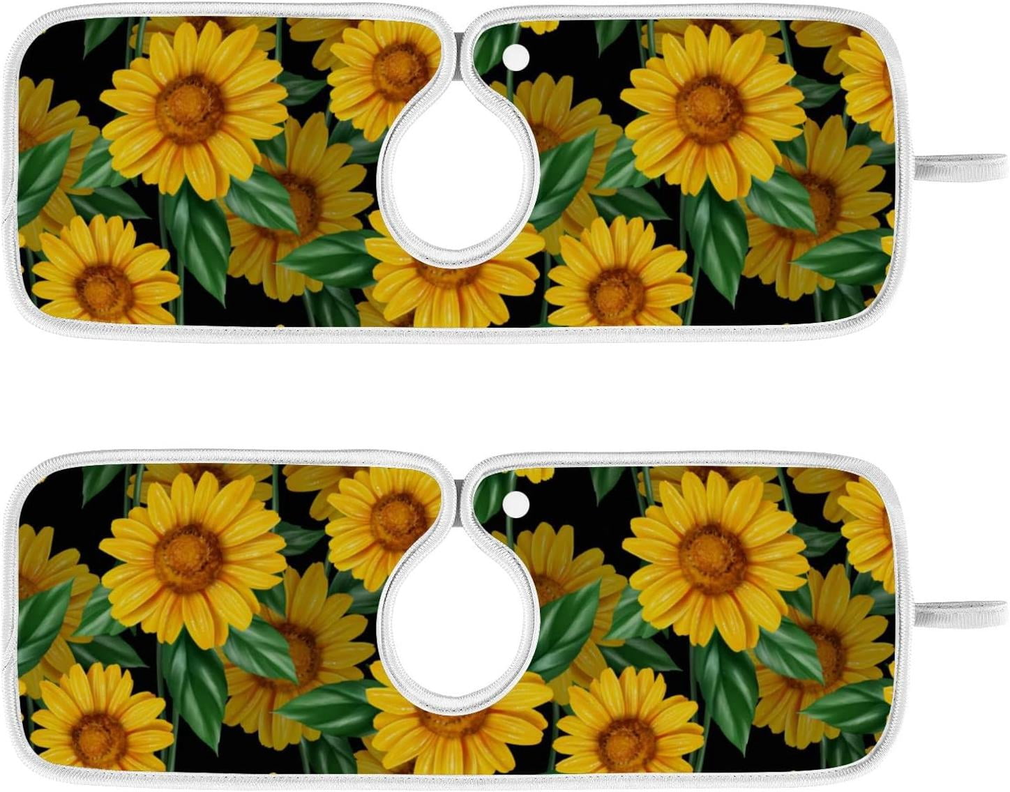 Coolnut Sunflower Cute Sink Splash Guard for Faucet 2 Packs Faucet ...