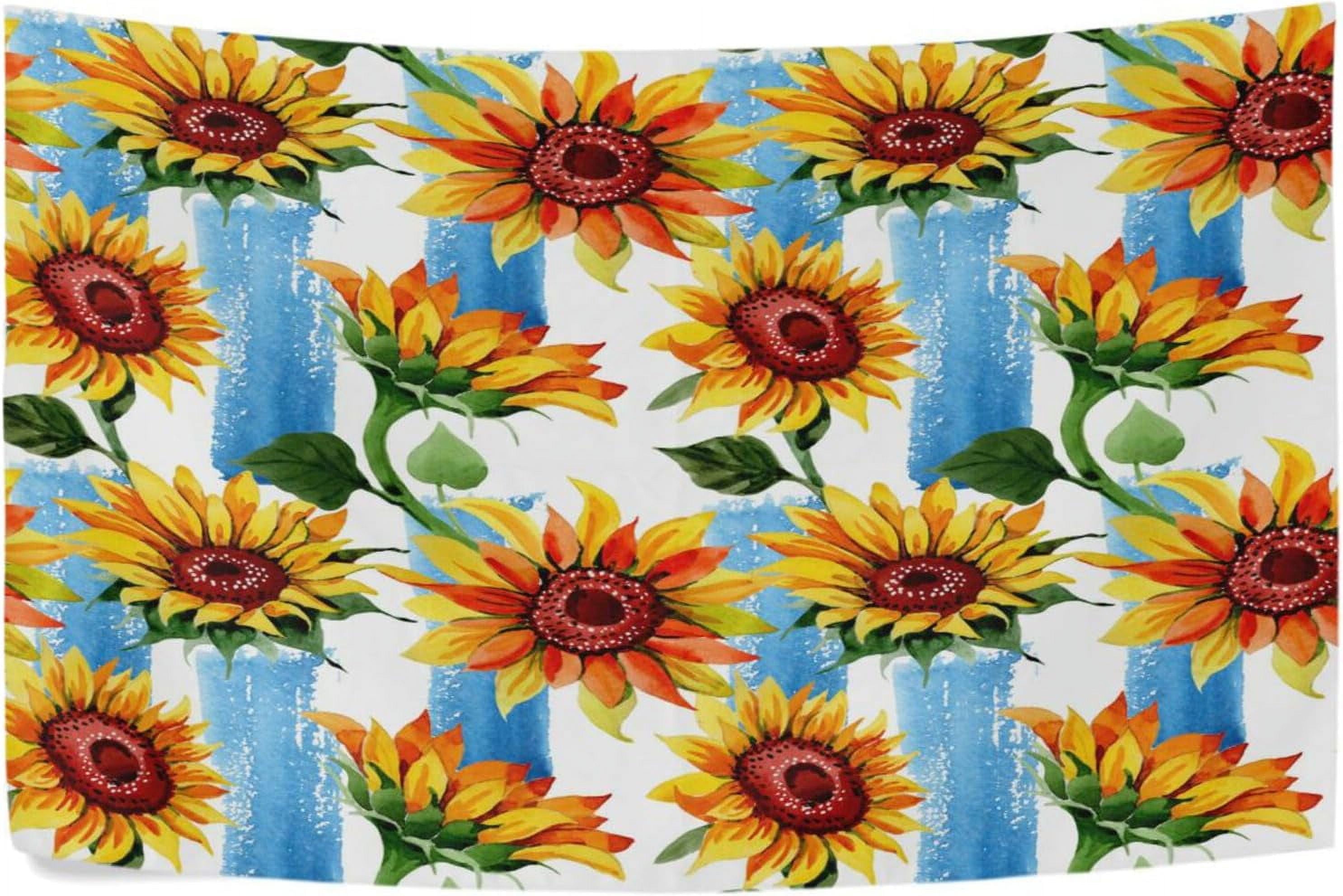 Coolnut Sunflower Flower Tapestry Aesthetic Tapestry Wall Hanging 80" x ...