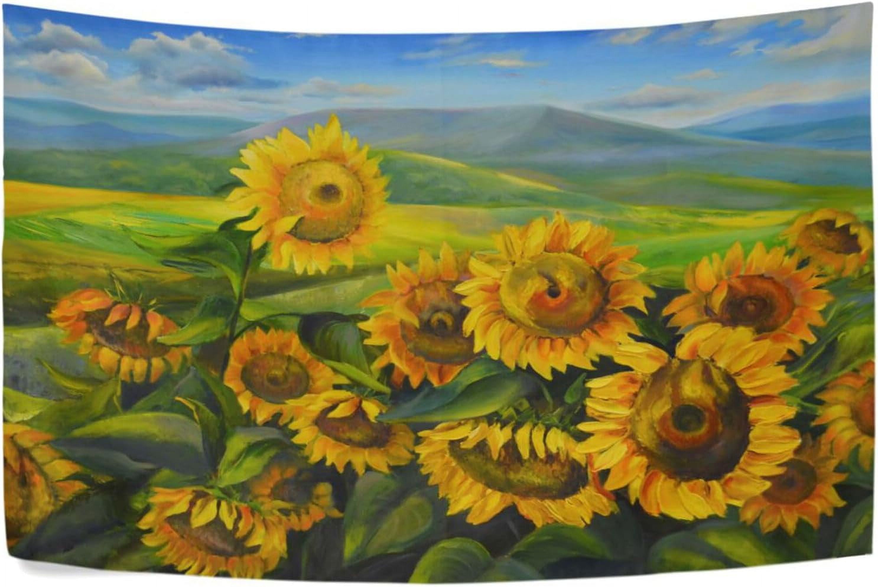 Coolnut Sunflower Tapestry Aesthetic Tapestry Wall Hanging 60" x 51 ...