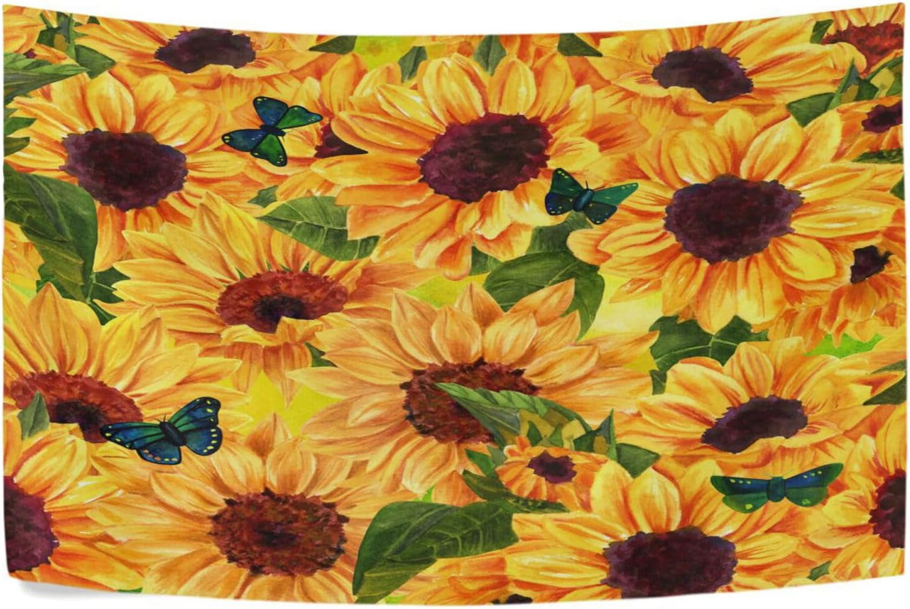 Coolnut Sunflower Tapestry Aesthetic Tapestry Wall Hanging 80" x 60 ...