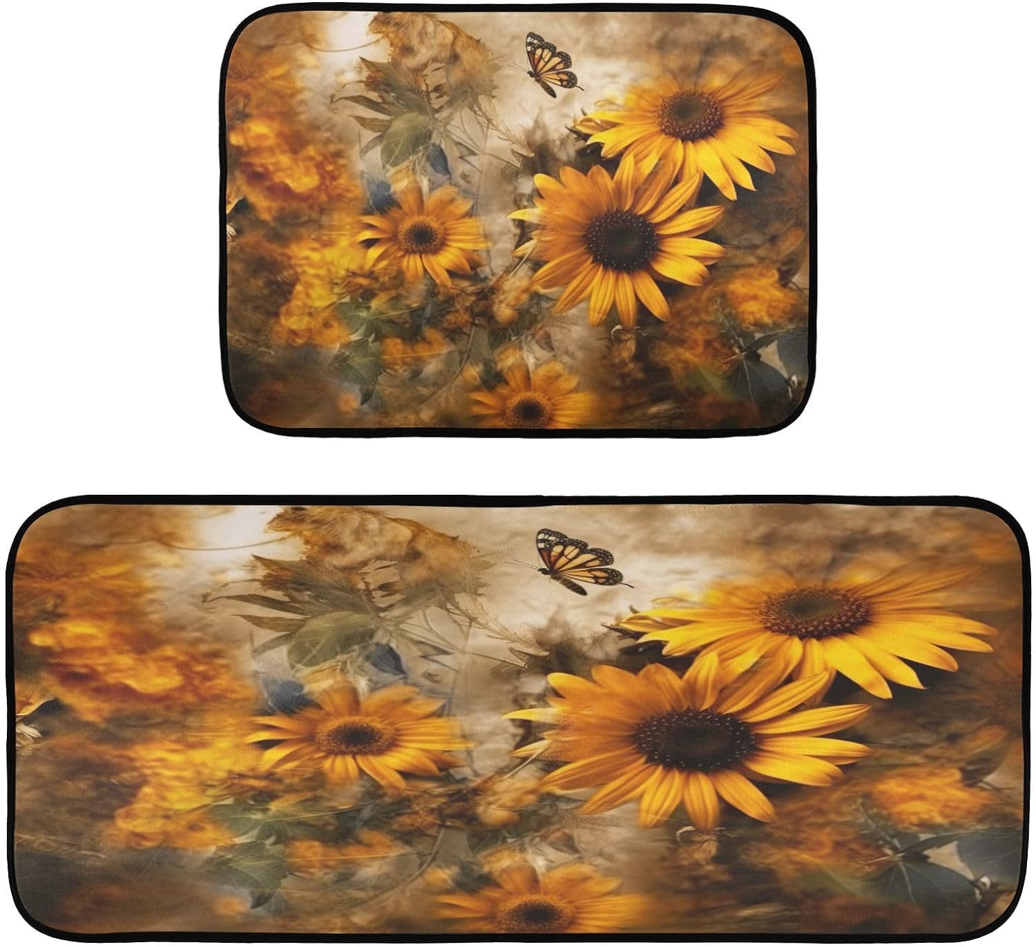 Coolnut Sunflowers Anti Fatigue Mats for Kitchen Floor,Set of 2 Non ...