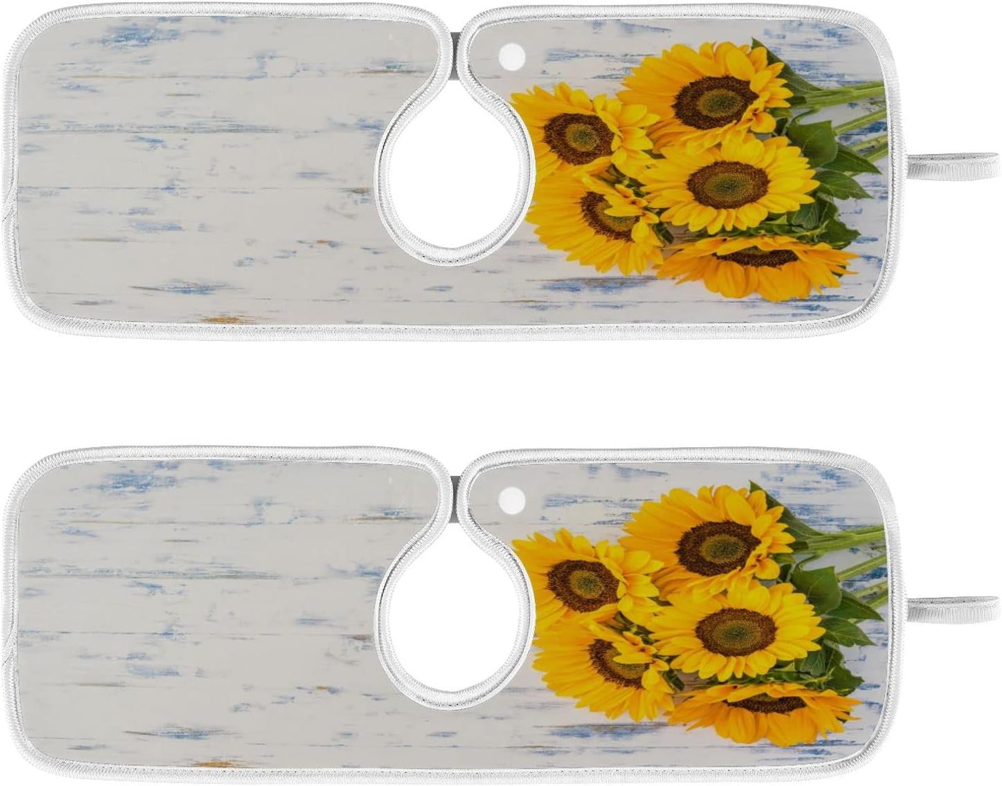 Coolnut Sunflowers Bouquet Sink Splash Guard for Faucet 2 Packs Faucet ...