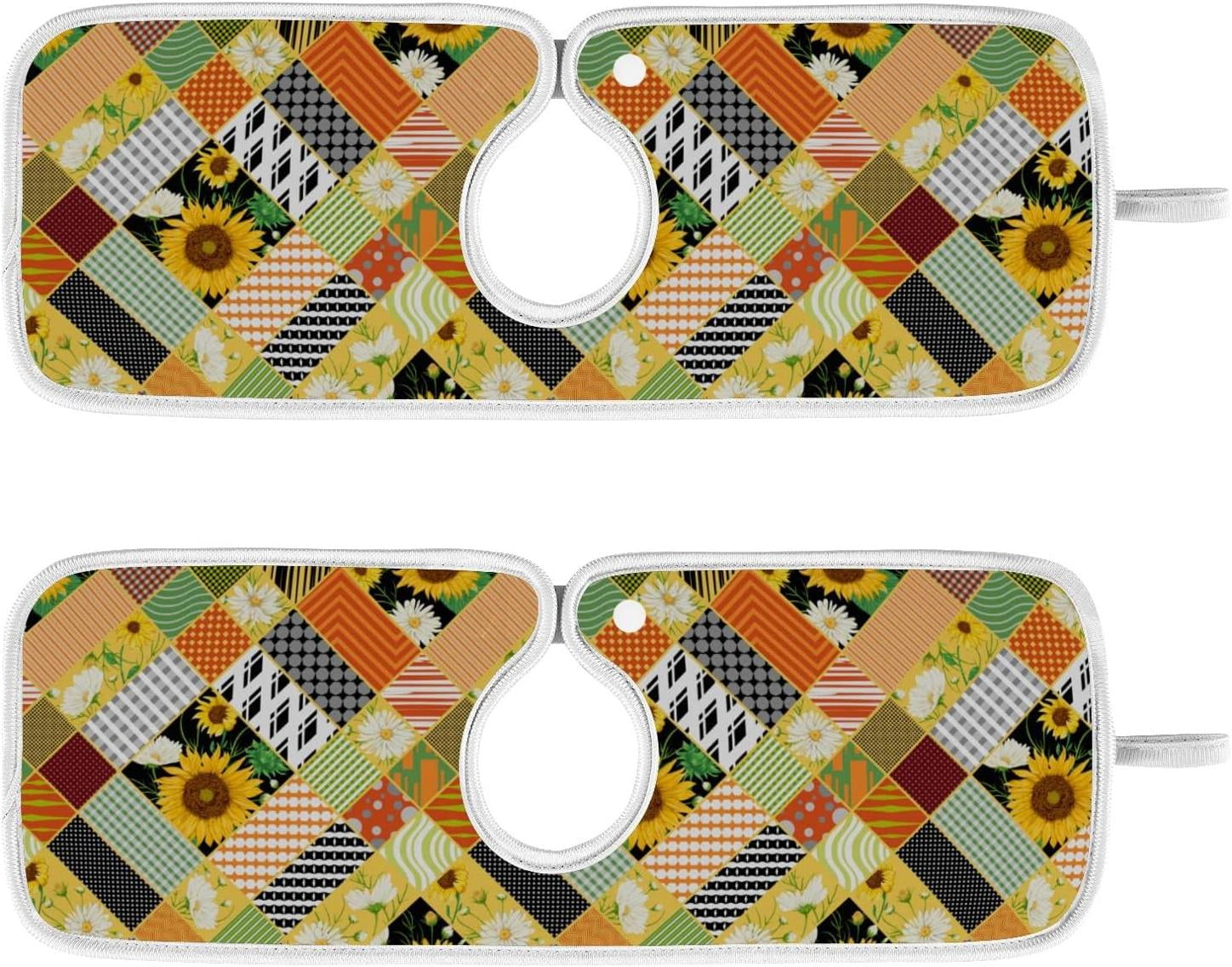 Coolnut Sunflowers Retro Sink Splash Guard for Faucet 2 Packs Faucet ...