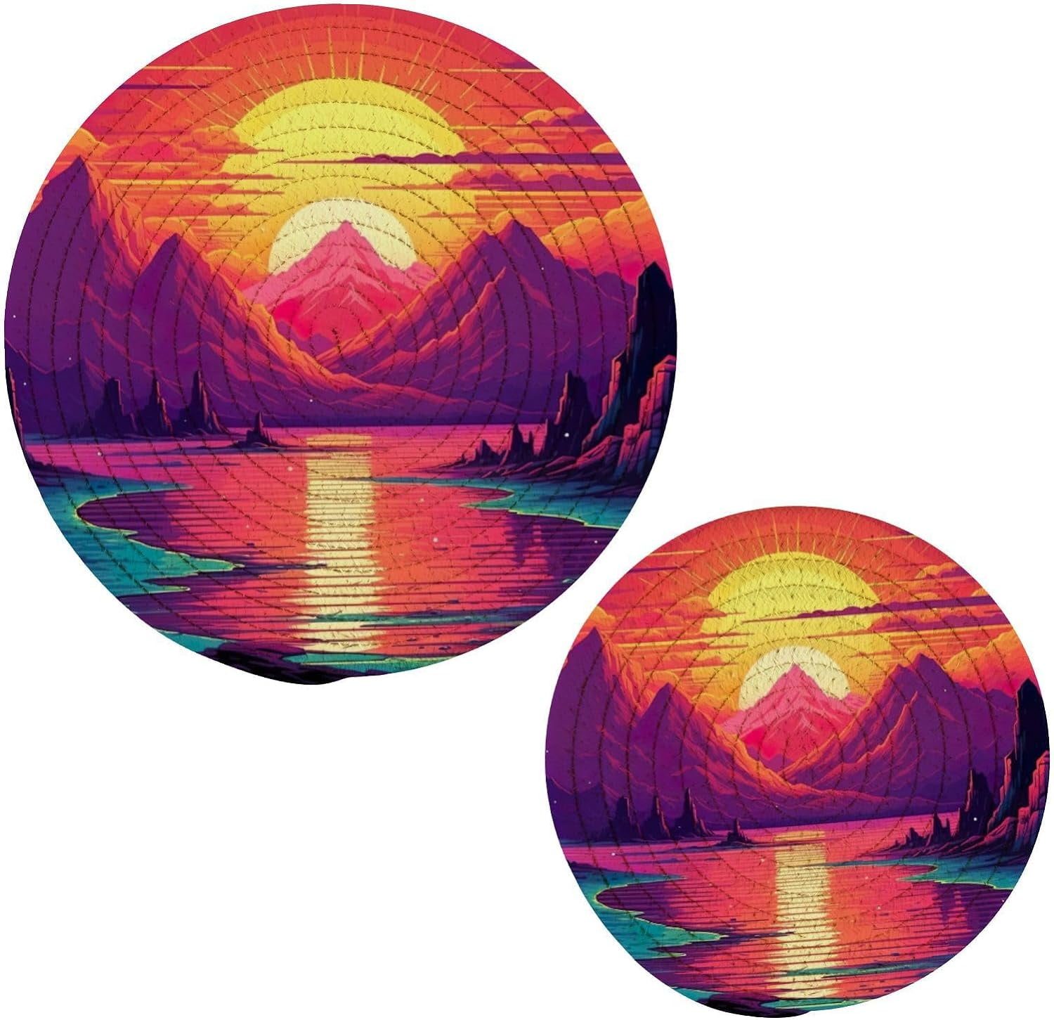 Coolnut Sunset Beach Trivets Pot Holders Set of 2 Potholders for ...