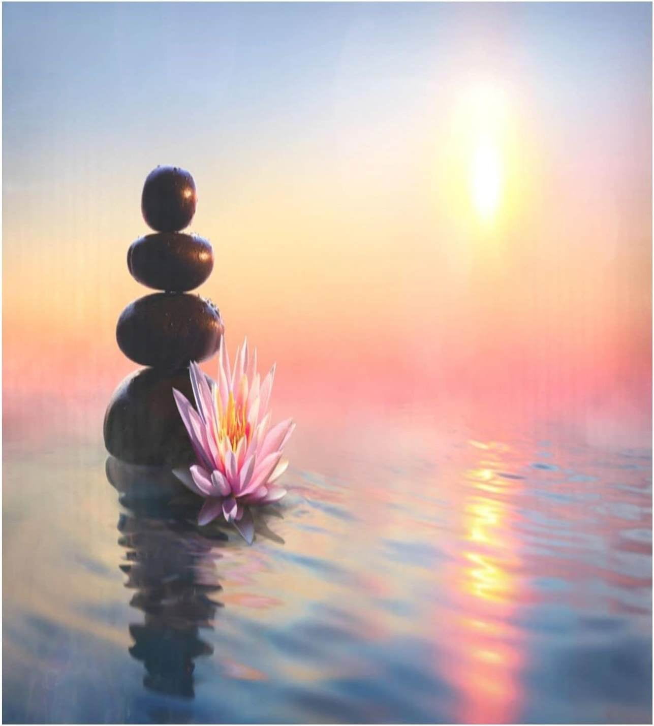 Coolnut Sunset Lake Spa Stone Water Lily Dishwasher Magnet Cover, Front Dishwasher Cover ...