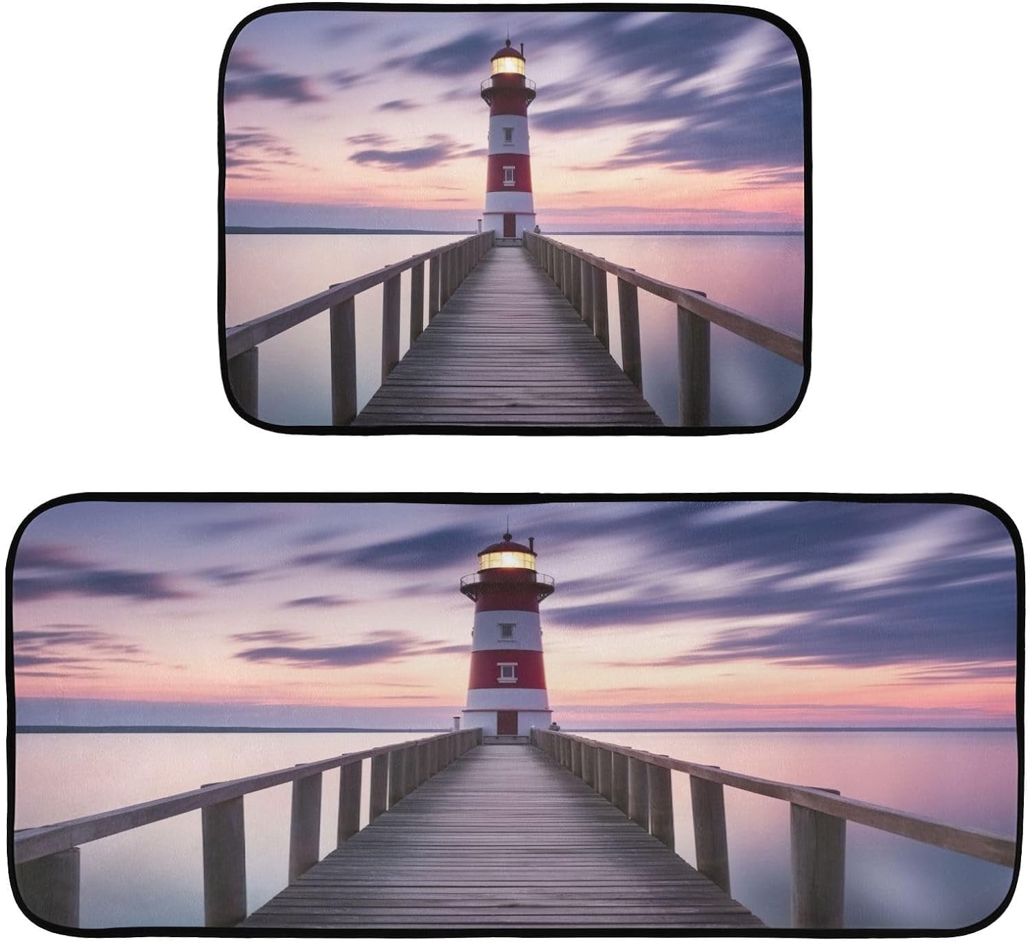 Coolnut Sunset Lighthouse Anti Fatigue Mats for Kitchen Floor,Set of 2 ...