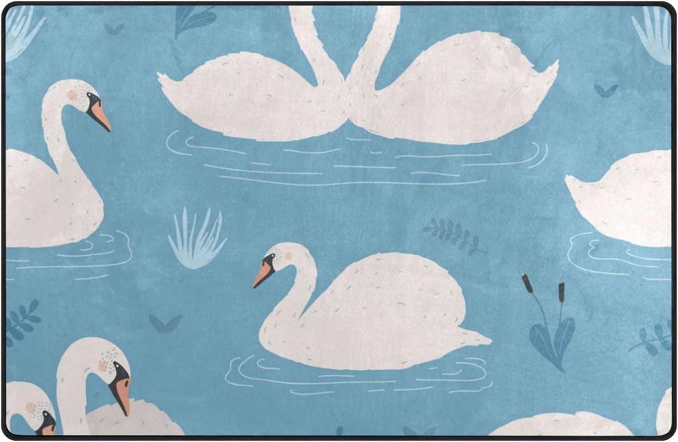 Coolnut Swan's Couples On Blue Area Rug Pad 60 x 39 inch (5'x 3'3 ...