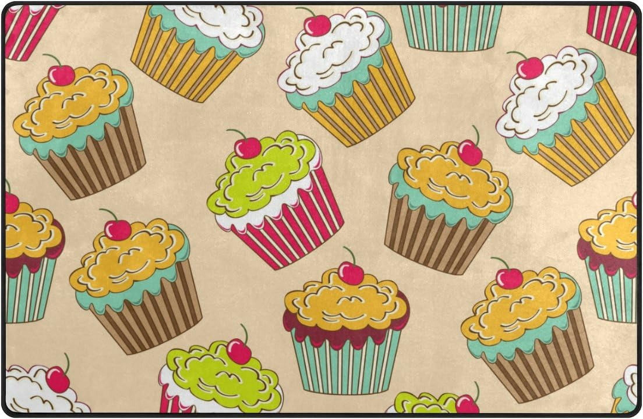 Coolnut Sweet Cupcakes Area Rug Pad - 31 x 20 inch - 100% Light Weight ...