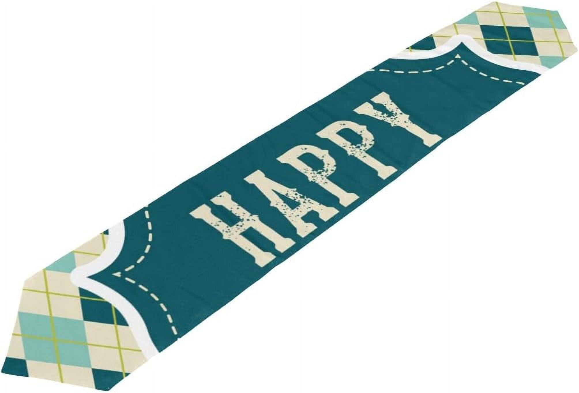 Coolnut Table Runner 13"x90", Fathers Day Retro Style Washable Table Cloth Runner for Holiday ...