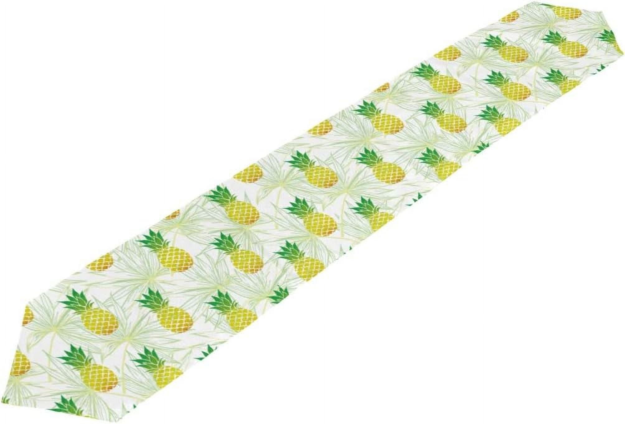 Coolnut Table Runner 13"x90", Pineapples with Big Leaves Washable Table ...