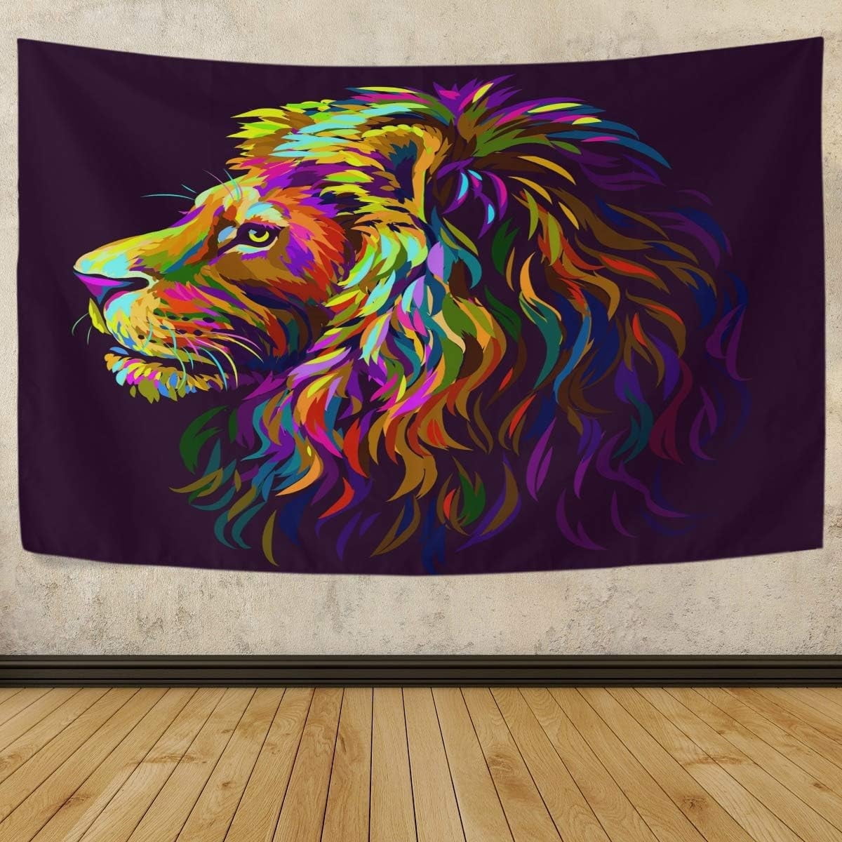 Coolnut Tapestry Wall Hanging Abstract Art Multi-Colored Lion Tapestry ...